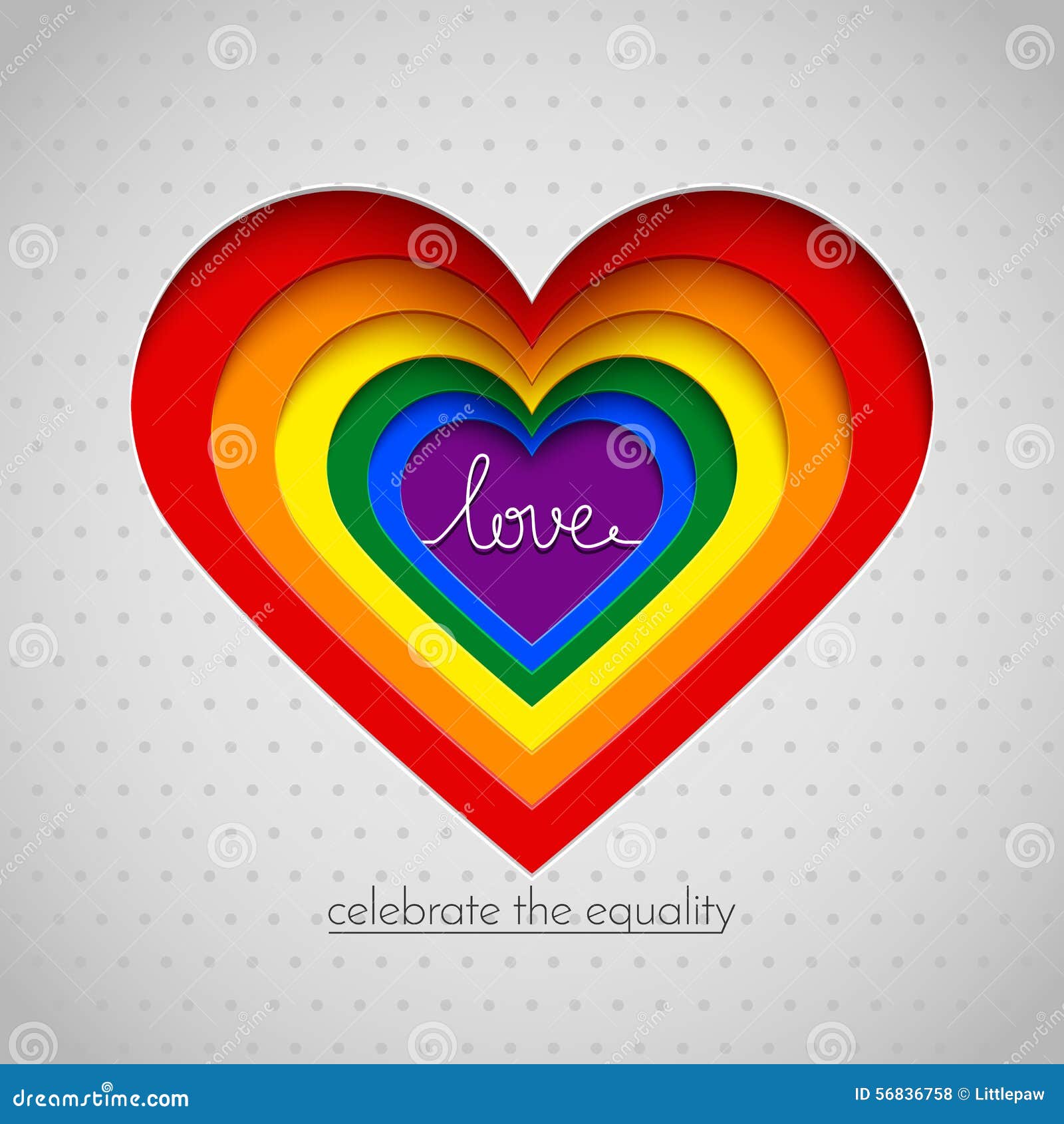 Rainbow Vector Heart Celebrate the Equality Stock Vector - Illustration ...