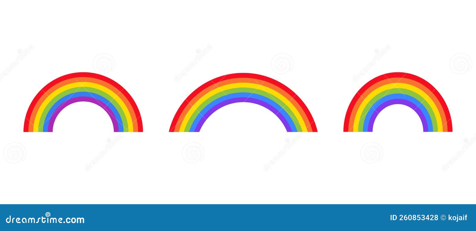 Rainbow Vector Icons Set. Weather Logo and Peace Symbol Stock Vector ...