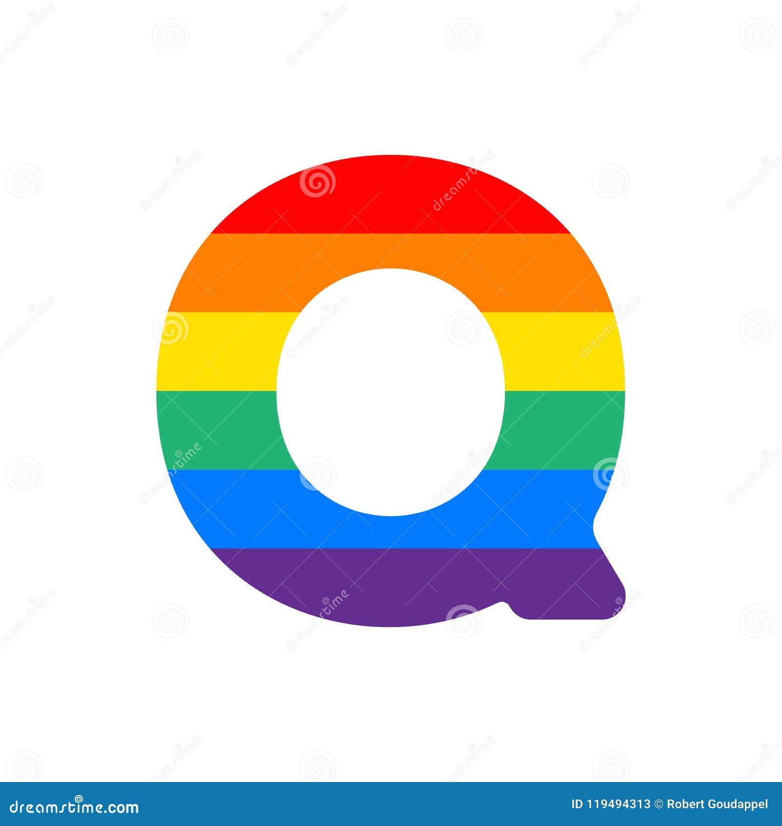 Vector Logo Letter Q Rainbow Stock Vector - Illustration of freedom ...