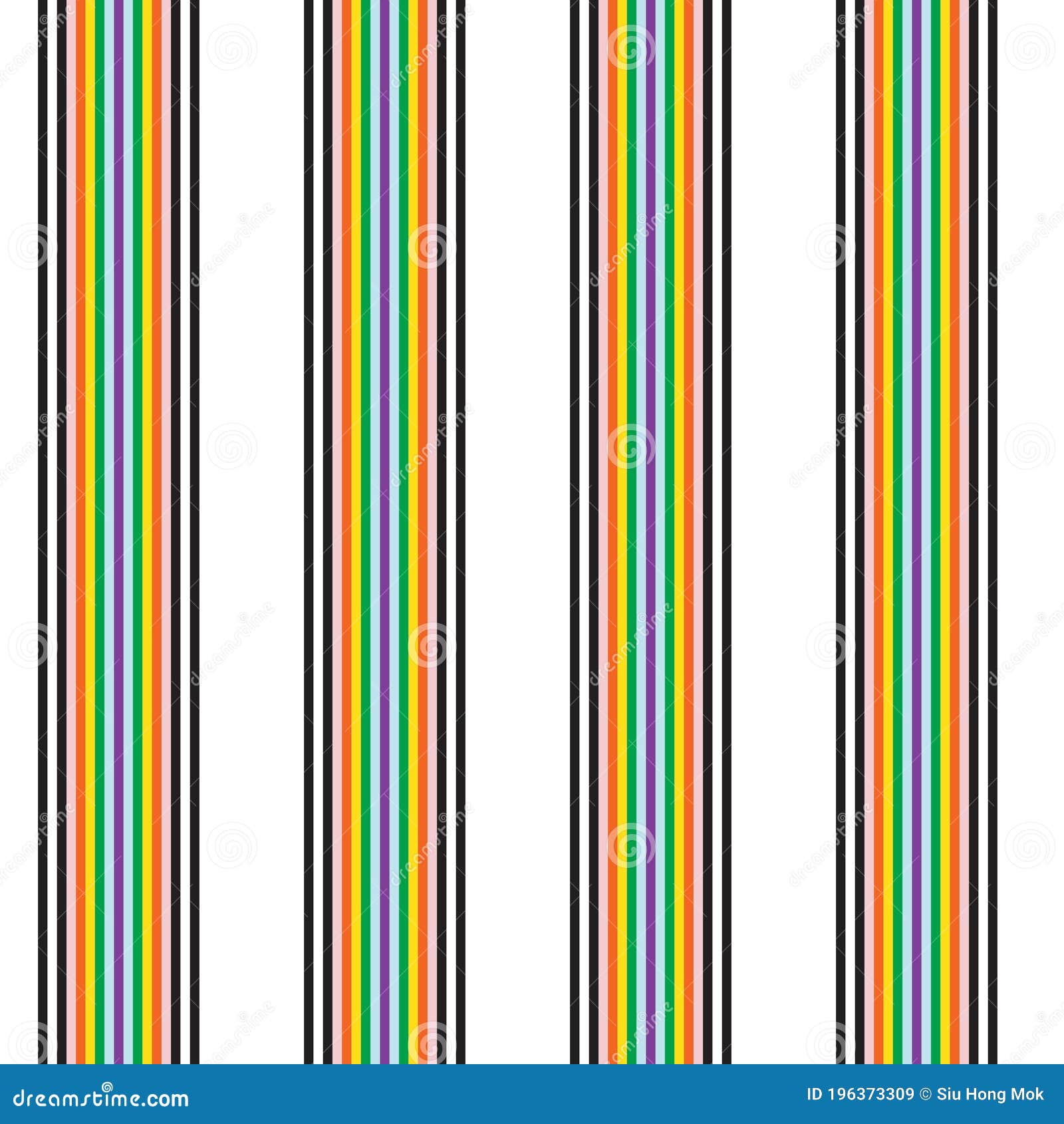 Rainbow Stripe Seamless Pattern Background in Vertical Style Stock ...