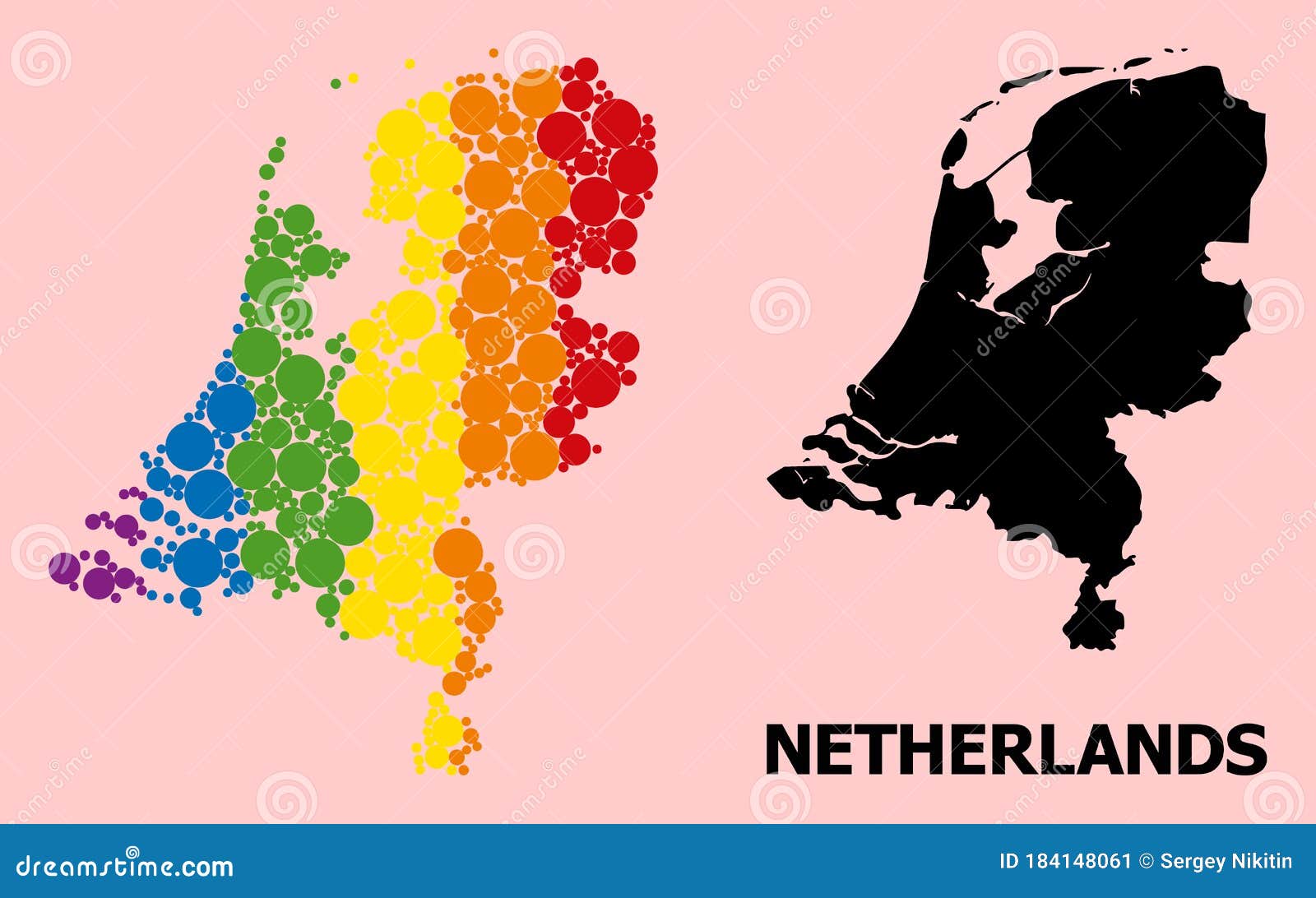 Spectrum Pattern Map of Netherlands for LGBT Stock Vector ...