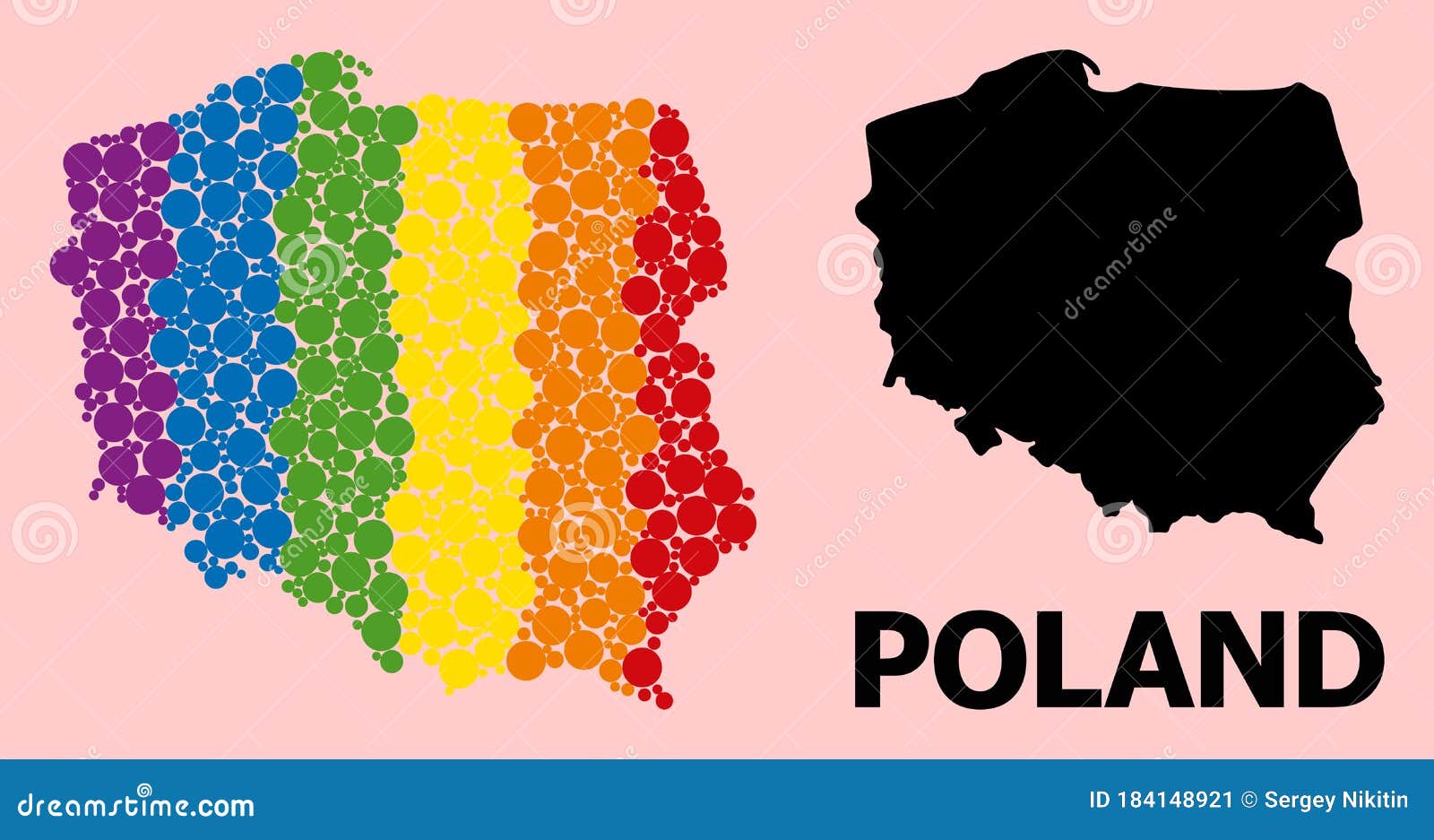 Rainbow Pattern Map of Poland for LGBT Stock Vector - Illustration of ...