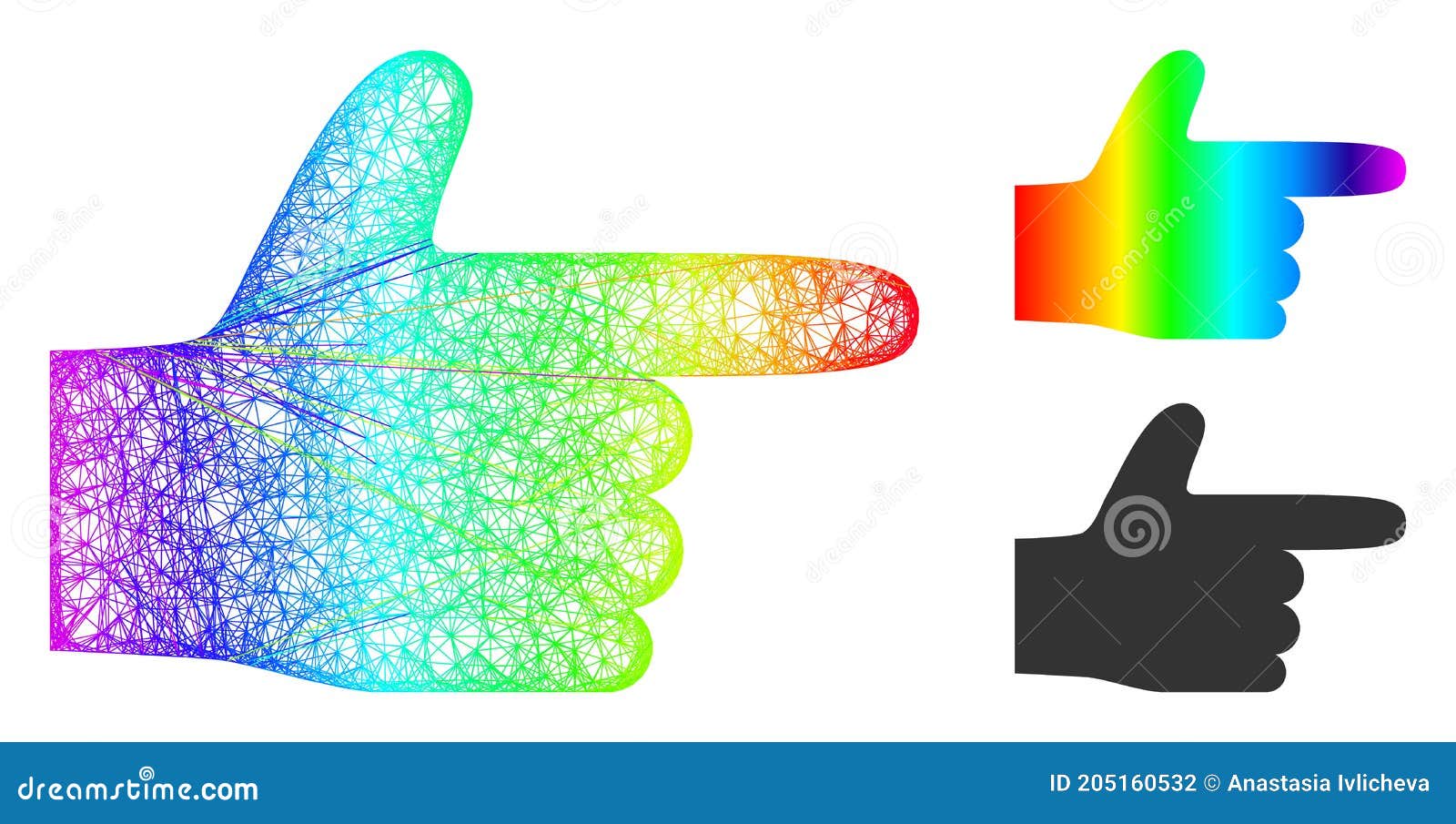 Spectral Linear Gradient Hand Pointer Right Icon Stock Vector ...