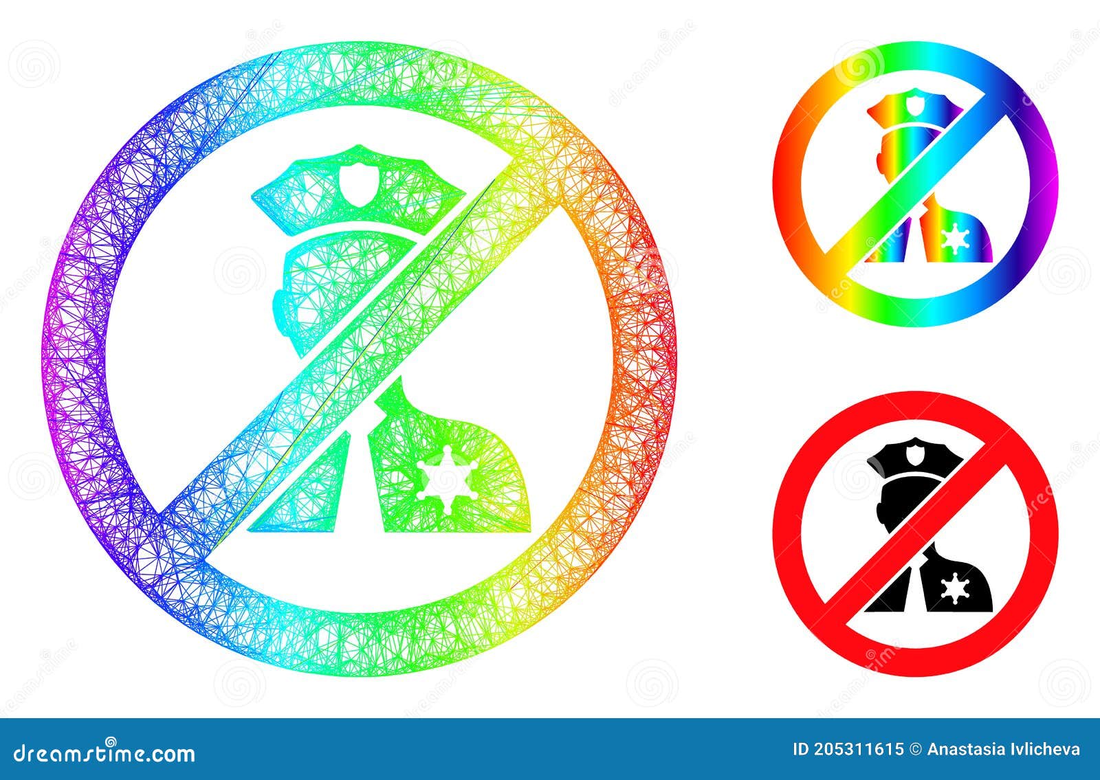 Spectral Hatched Gradient No Entry Police Icon Stock Vector ...