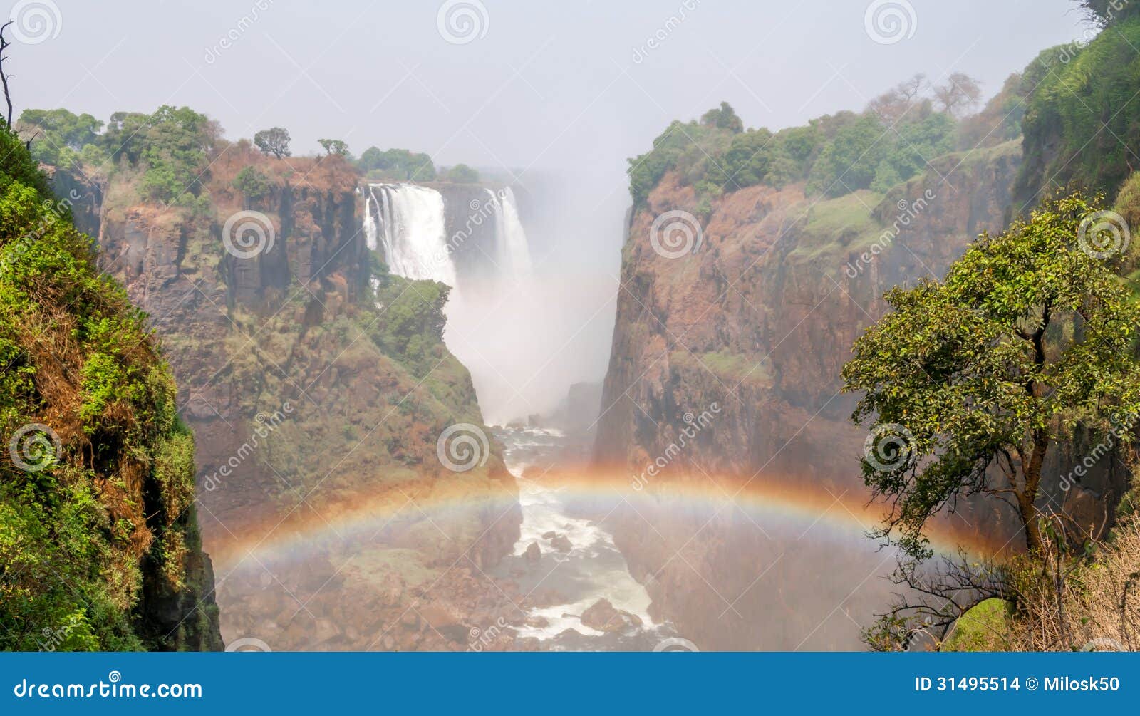 Rainbow at Victoria Falls stock photo. Image of waterfalls - 31495514