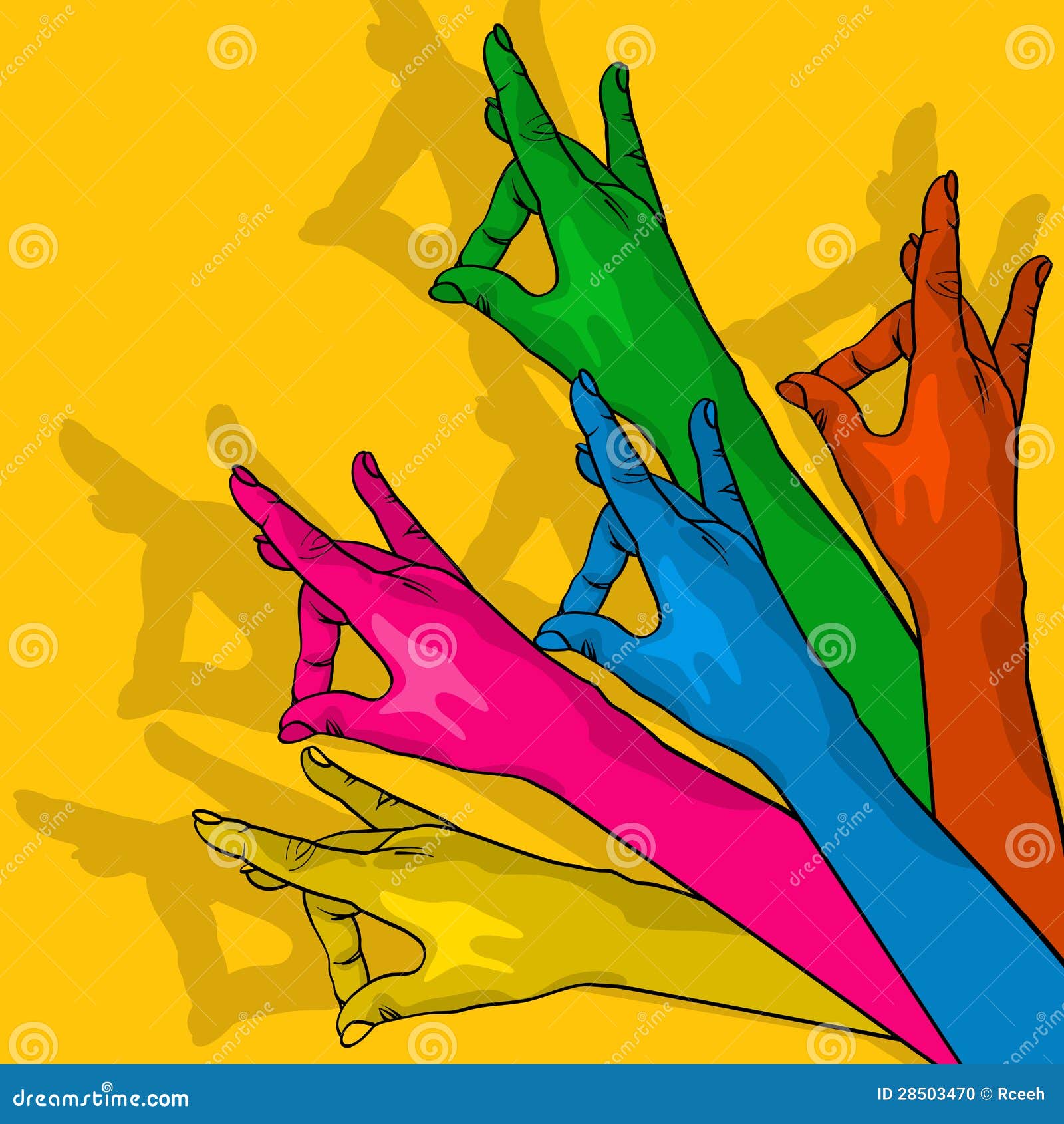 Rainbow victory stock vector. Illustration of gesture - 28503470