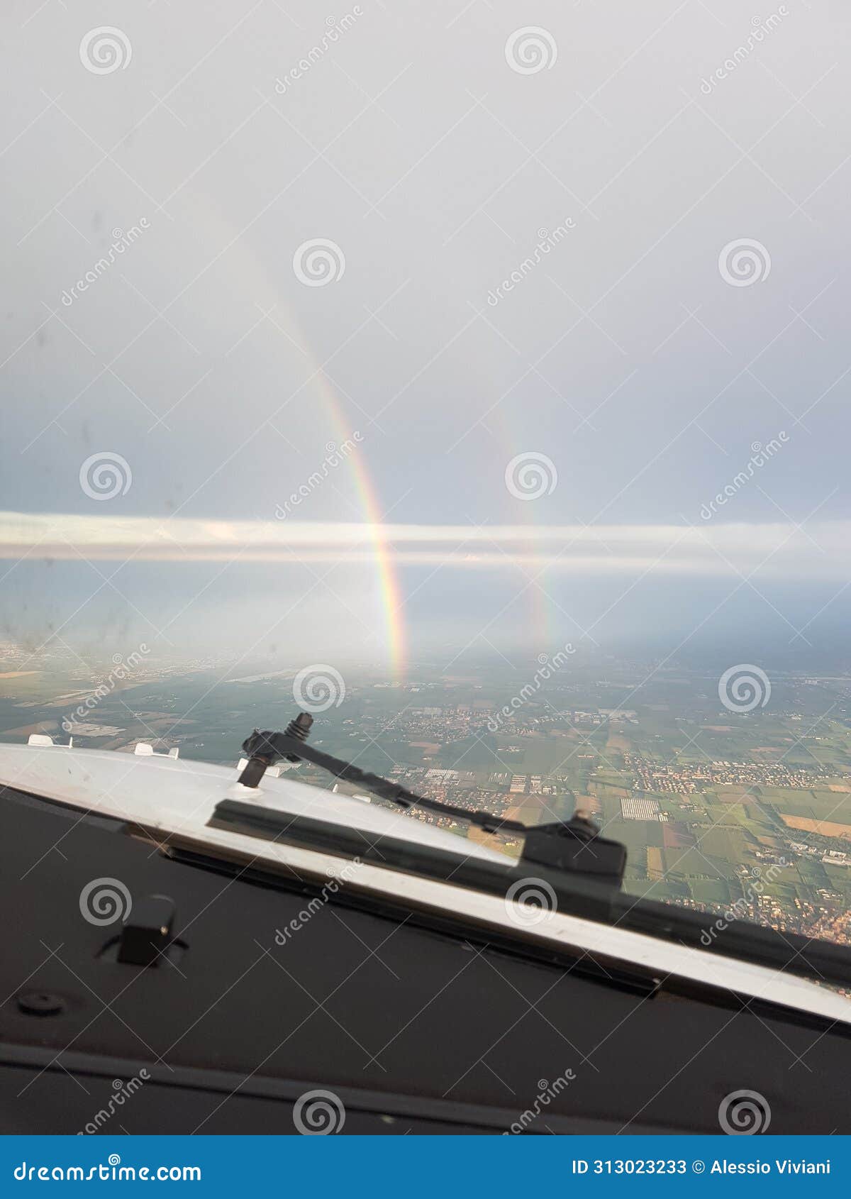 Rainbow View from Airplane Cockpit Stock Image - Image of rainbow, alpi ...