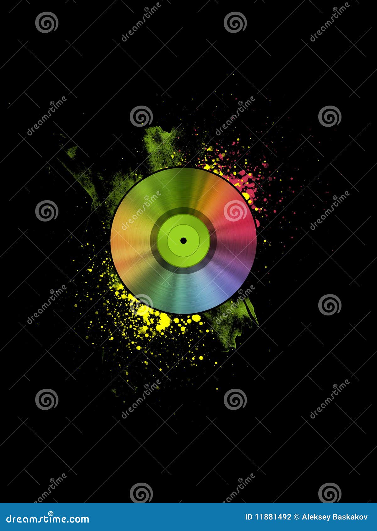Rainbow vinyl disc stock illustration. Illustration of record - 11881492