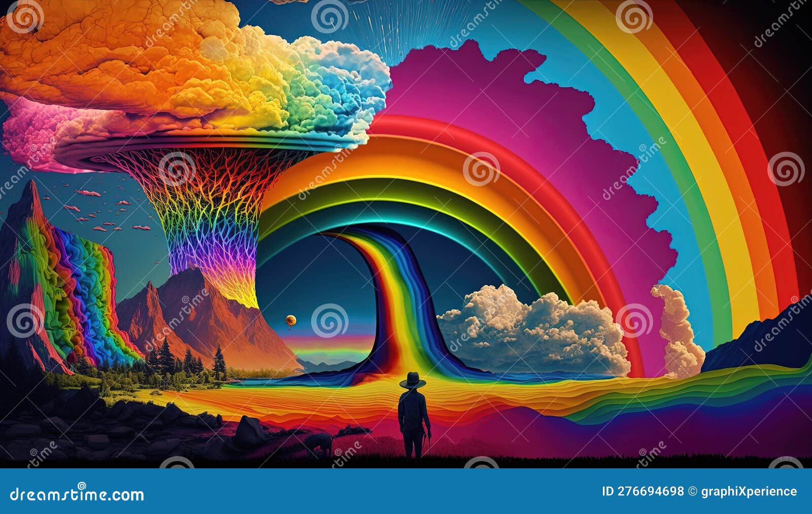 Rainbow Visions Collage stock illustration. Illustration of software ...