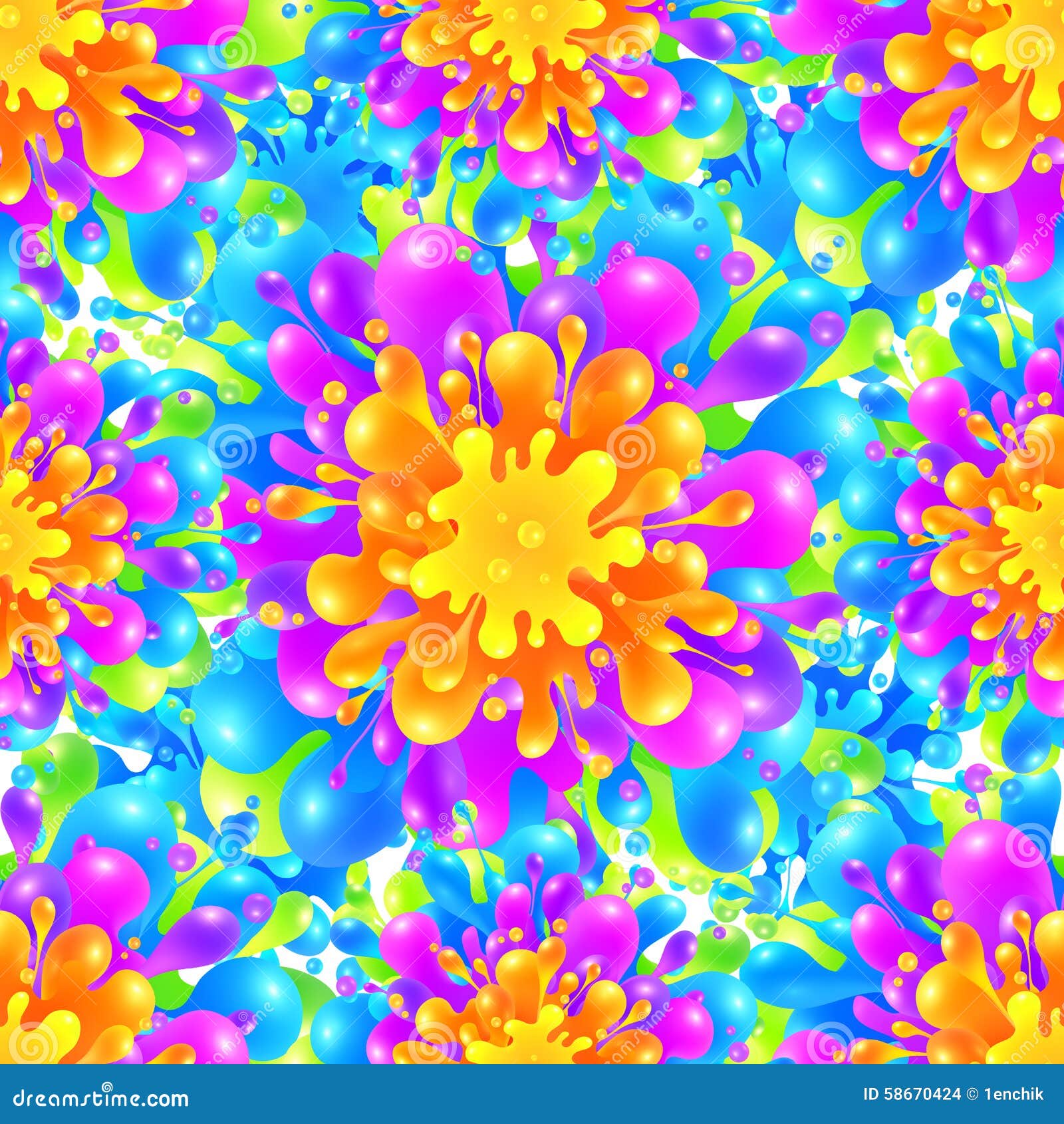 Rainbow Vivid Color Paint Splash Vector Seamless Stock Vector ...