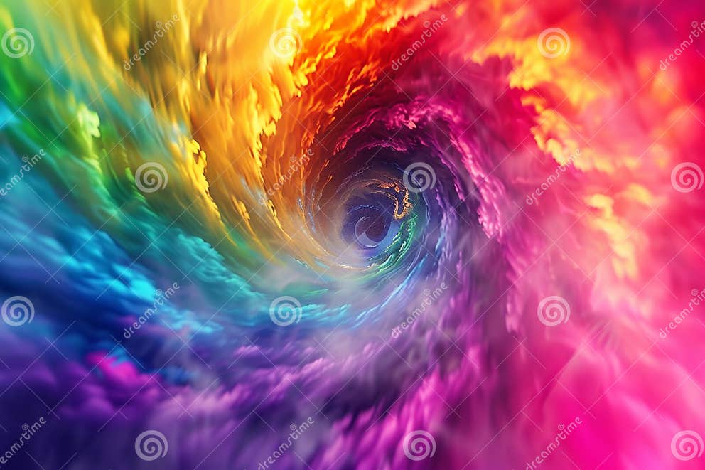 Rainbow Vortex of Clouds stock illustration. Illustration of dream ...
