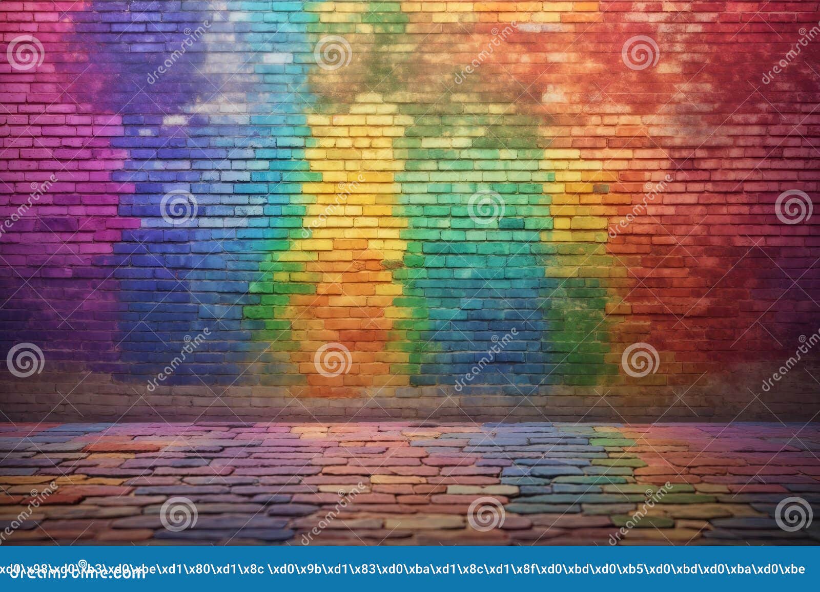 Rainbow Bricks Pattern Cartoon Vector | CartoonDealer.com #34122589