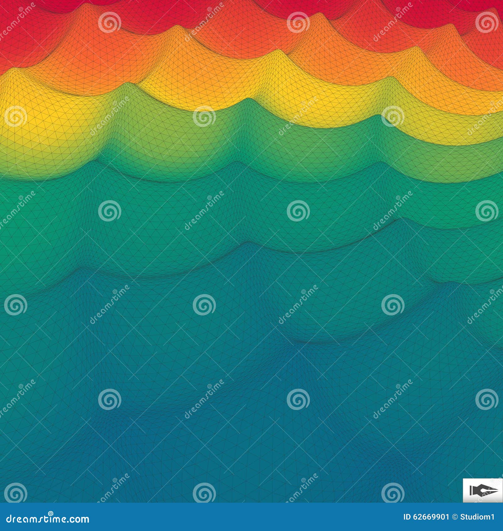 Rainbow Wallpaper. Abstract Wavy Grid Background. Mosaic Stock Vector ...