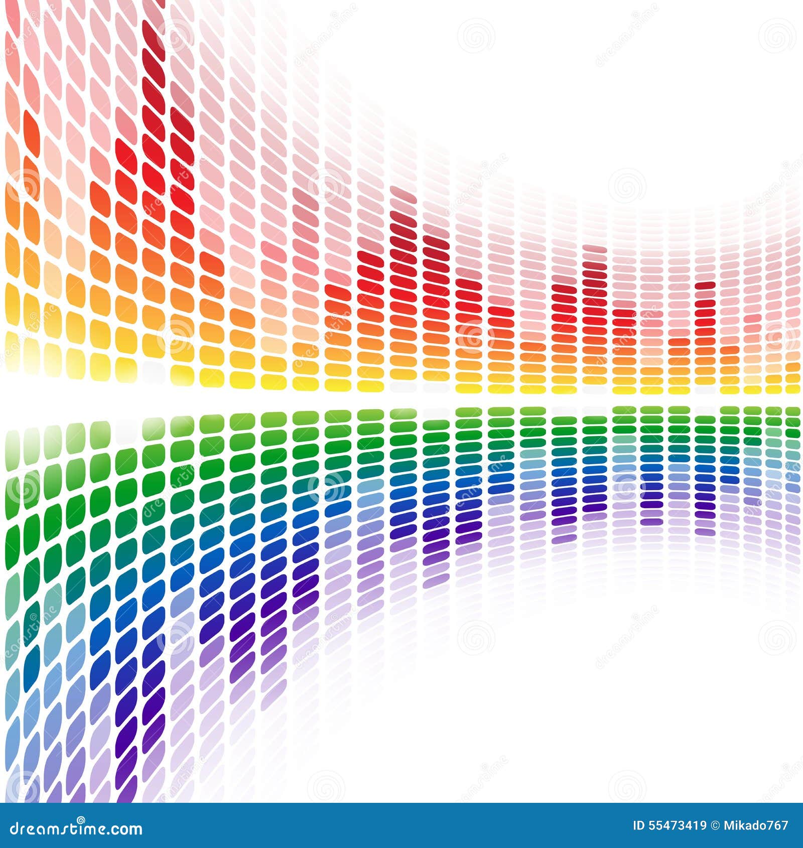 Rainbow Warped Digital Equalizer on White Stock Vector - Illustration ...