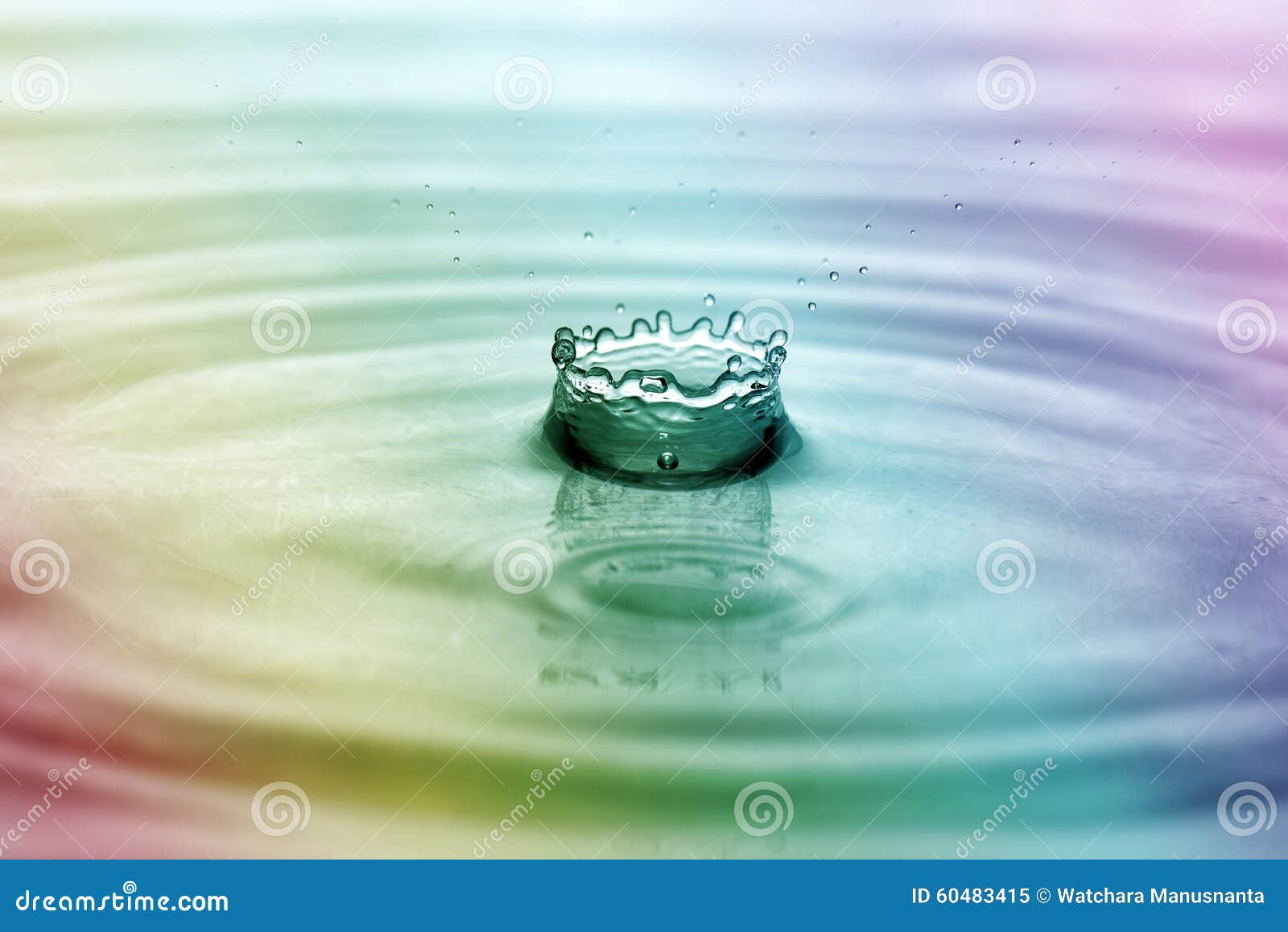 Rainbow Water Drop in Crown Shape Stock Image - Image of rainbow, shape ...