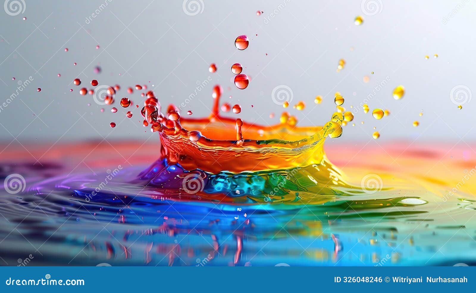 Rainbow Water Drop Splash stock illustration. Illustration of flow ...