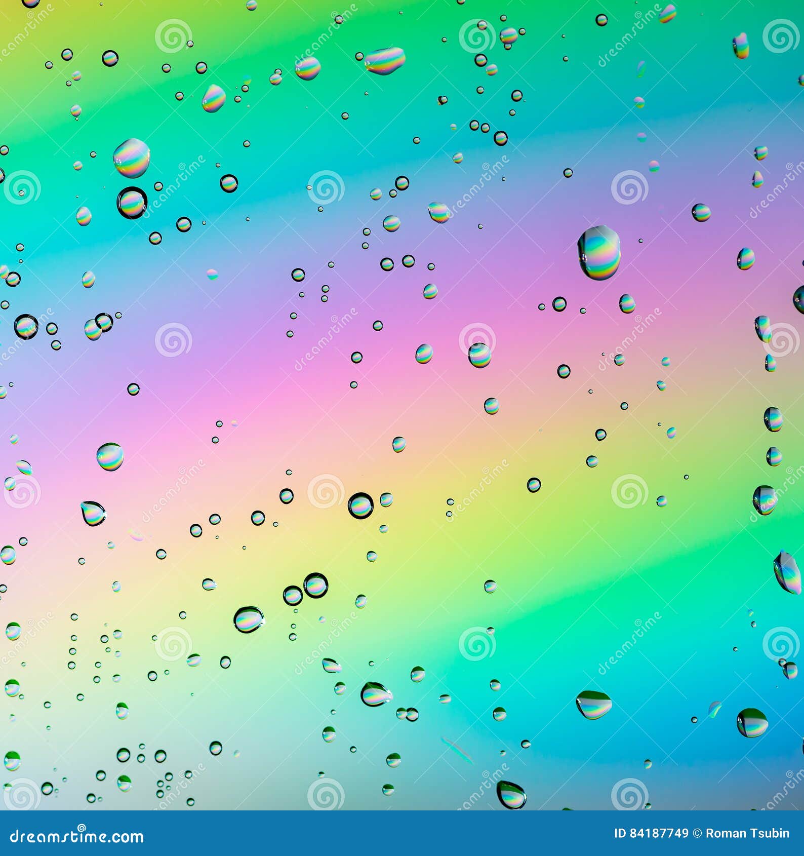 Rainbow water drops stock image. Image of orange, liquid - 84187749