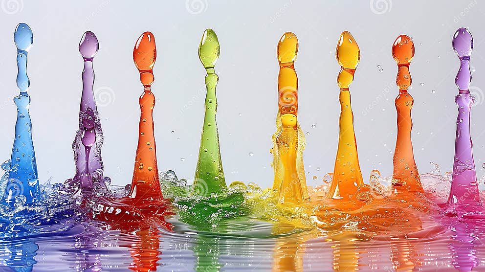 Rainbow Water Drops stock illustration. Illustration of glossy - 326103117