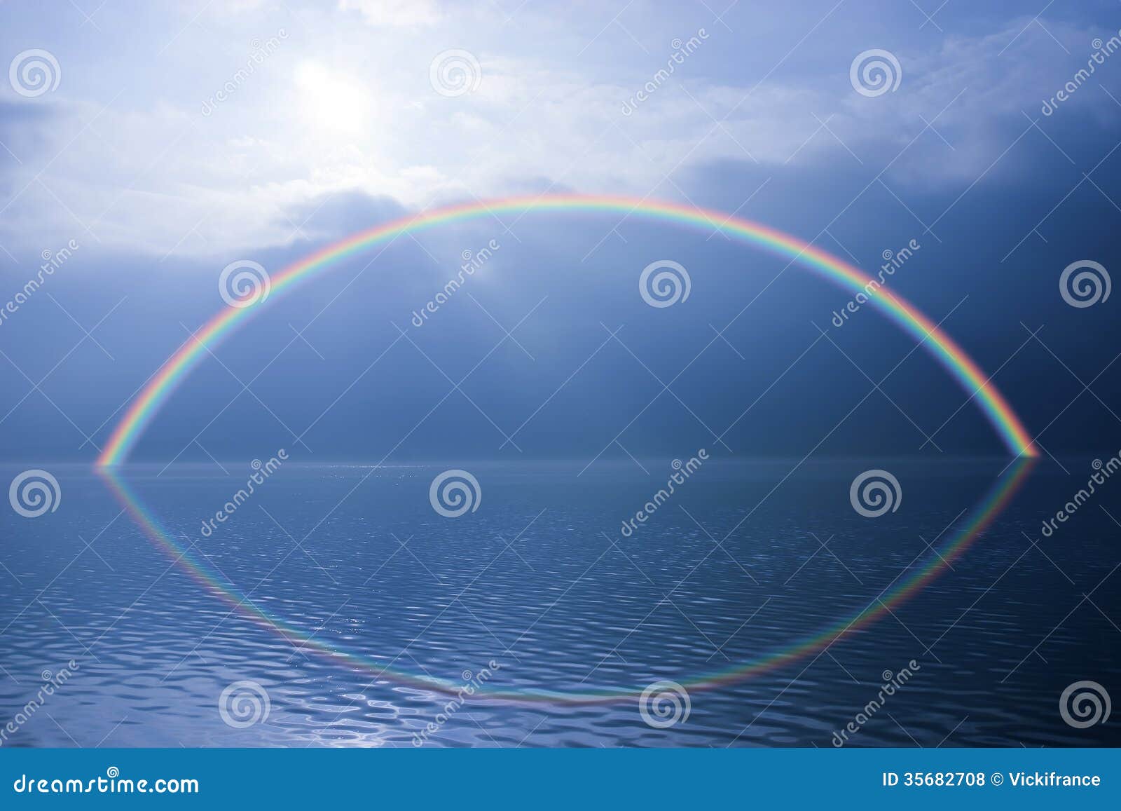 Rainbow Water Scape stock photo. Image of drama, nature - 35682708