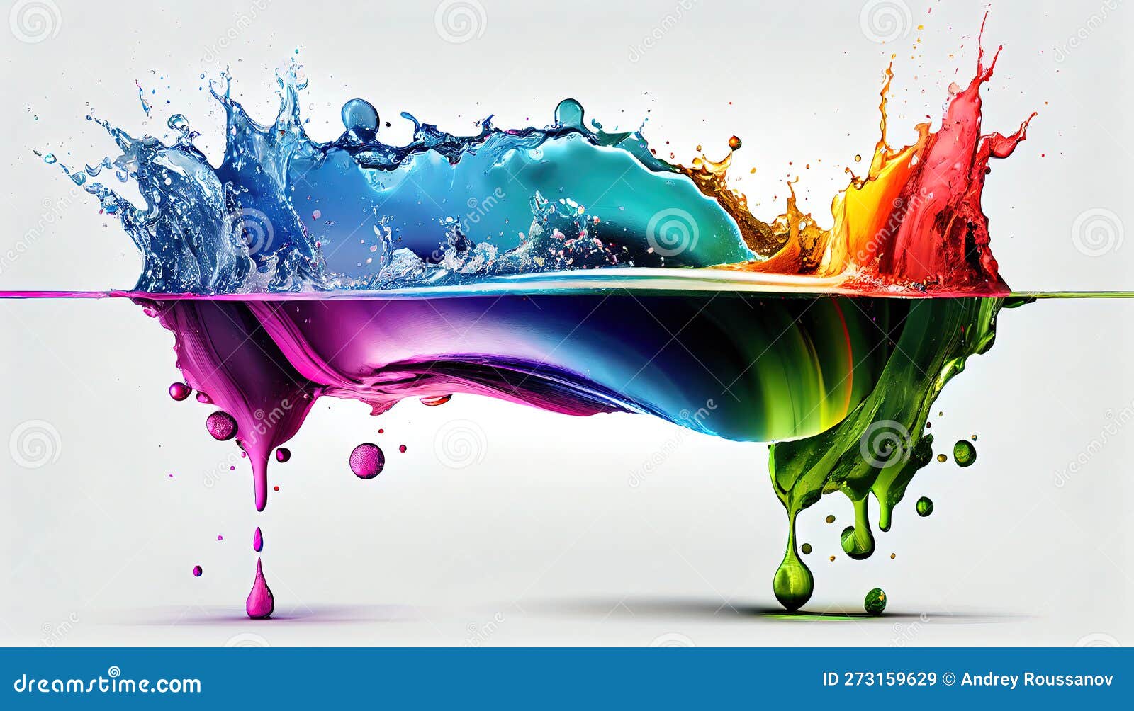 Rainbow Water Splash. AI Render Stock Illustration - Illustration of ...