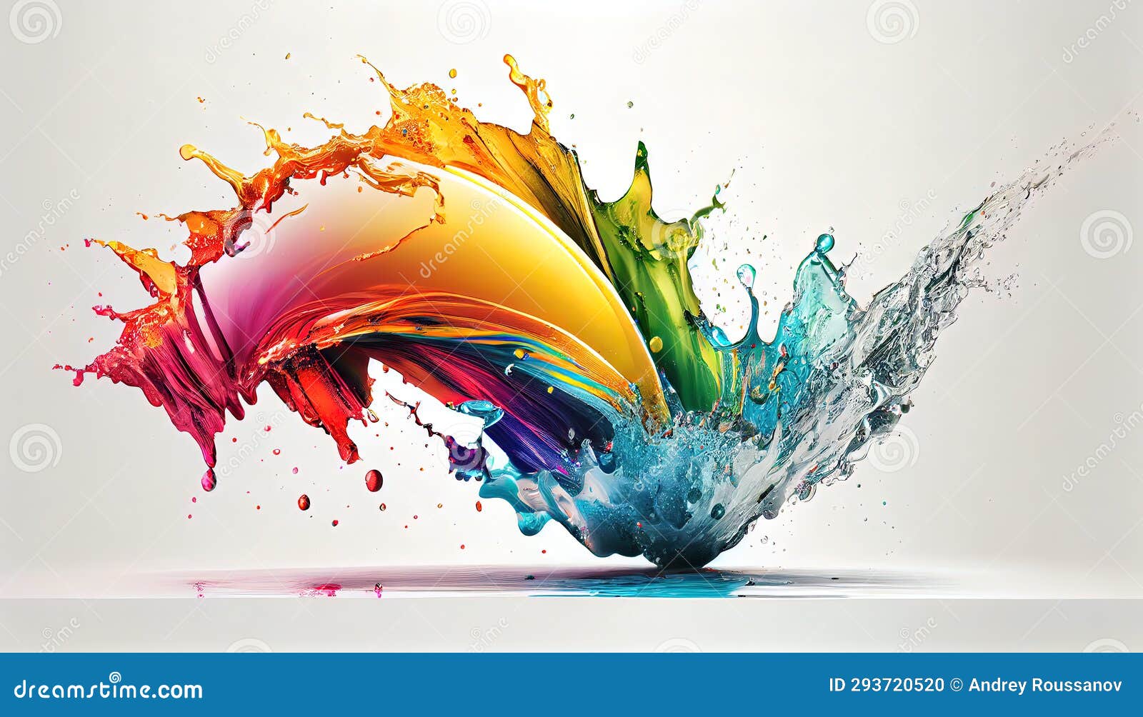 Rainbow Water Splash. AI Render Stock Illustration - Illustration of ...