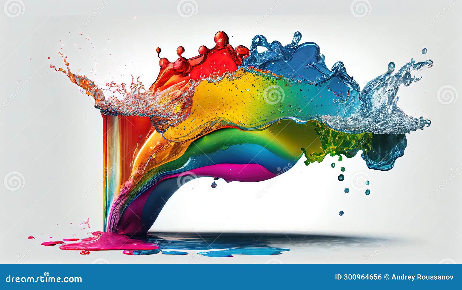 Rainbow Water Splash. AI Render Stock Photo - Image of rainbow ...