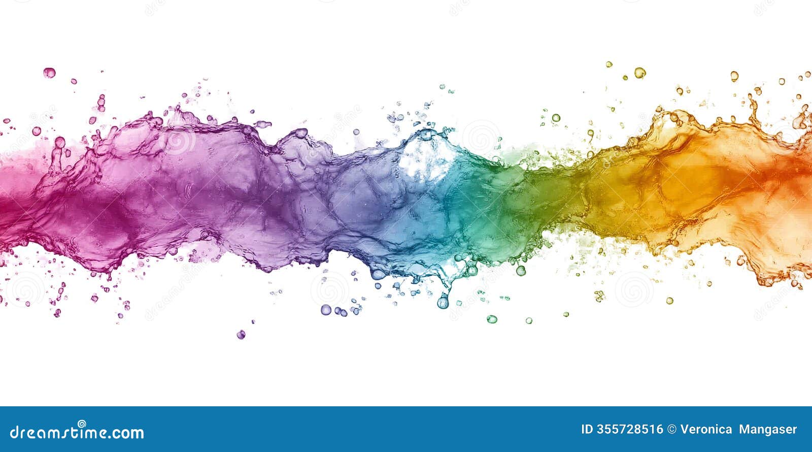 Rainbow Water Splash Isolated on White Stock Photo - Image of purple ...