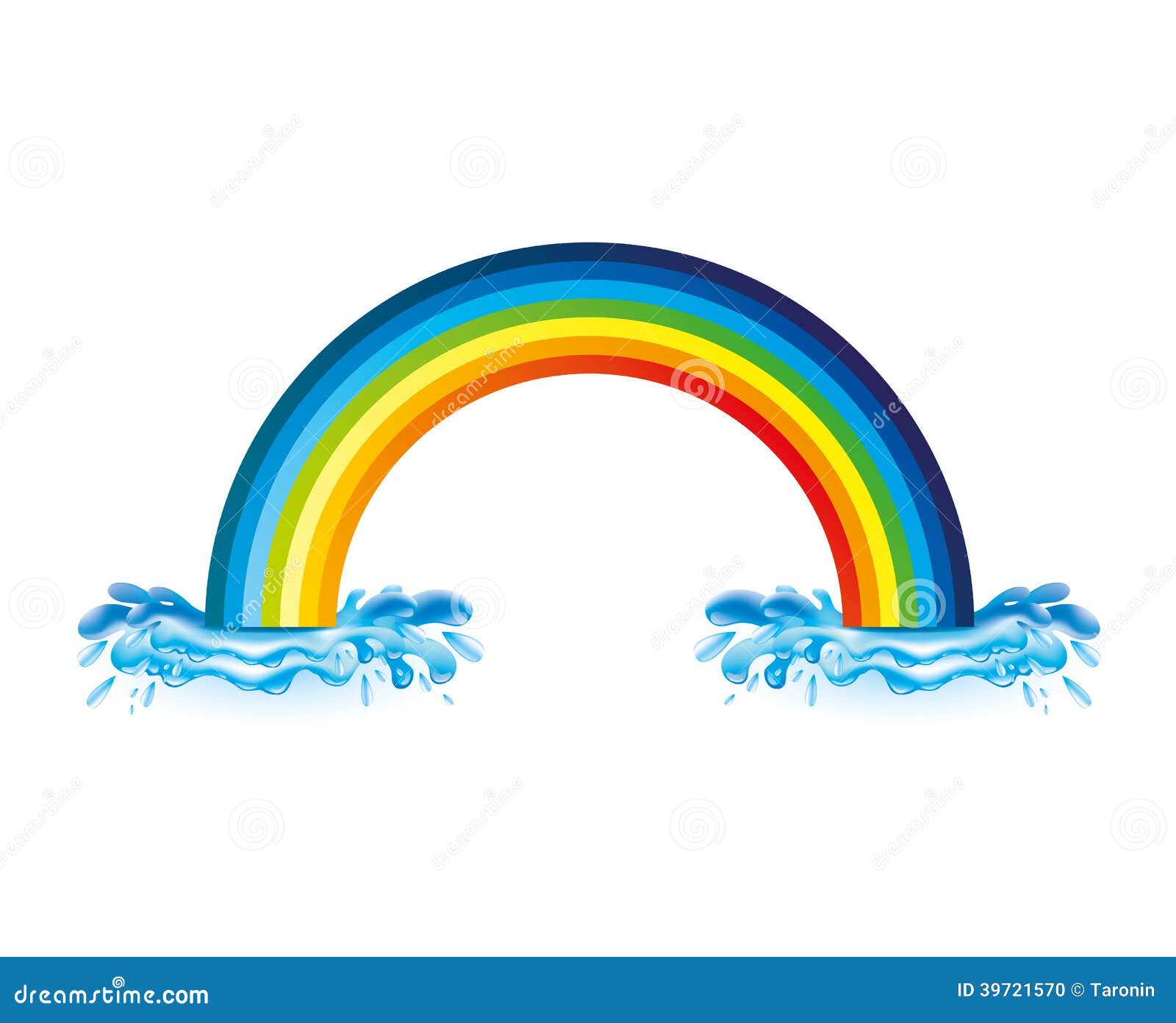 Rainbow and water splash. stock vector. Illustration of concept - 39721570