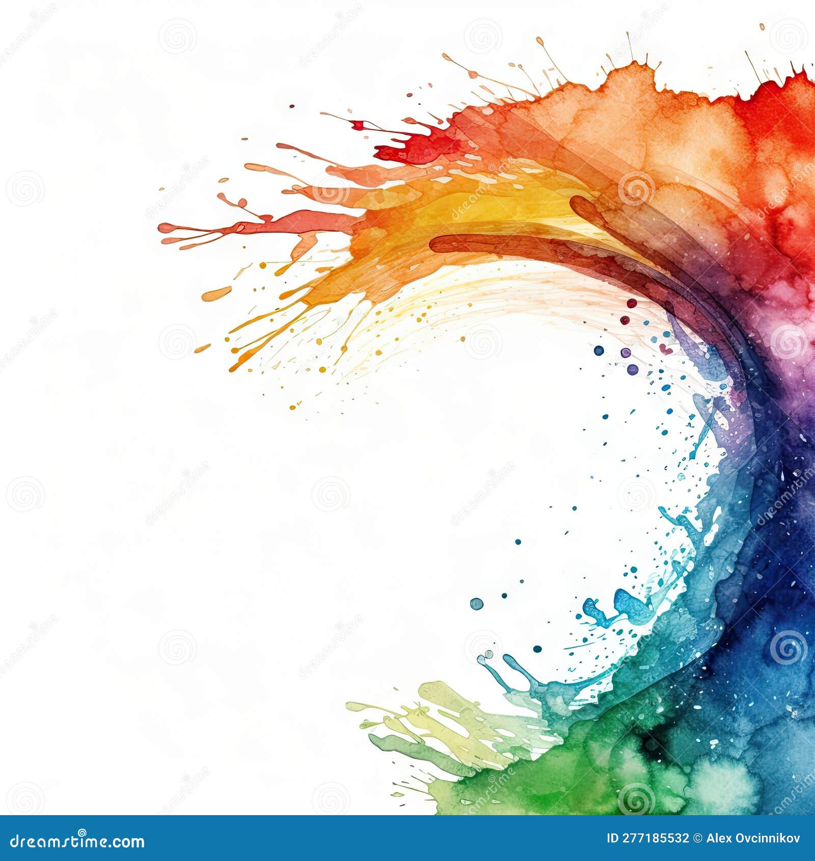 Rainbow Watercolor Border Design for Invitations and Scrapbooking ...