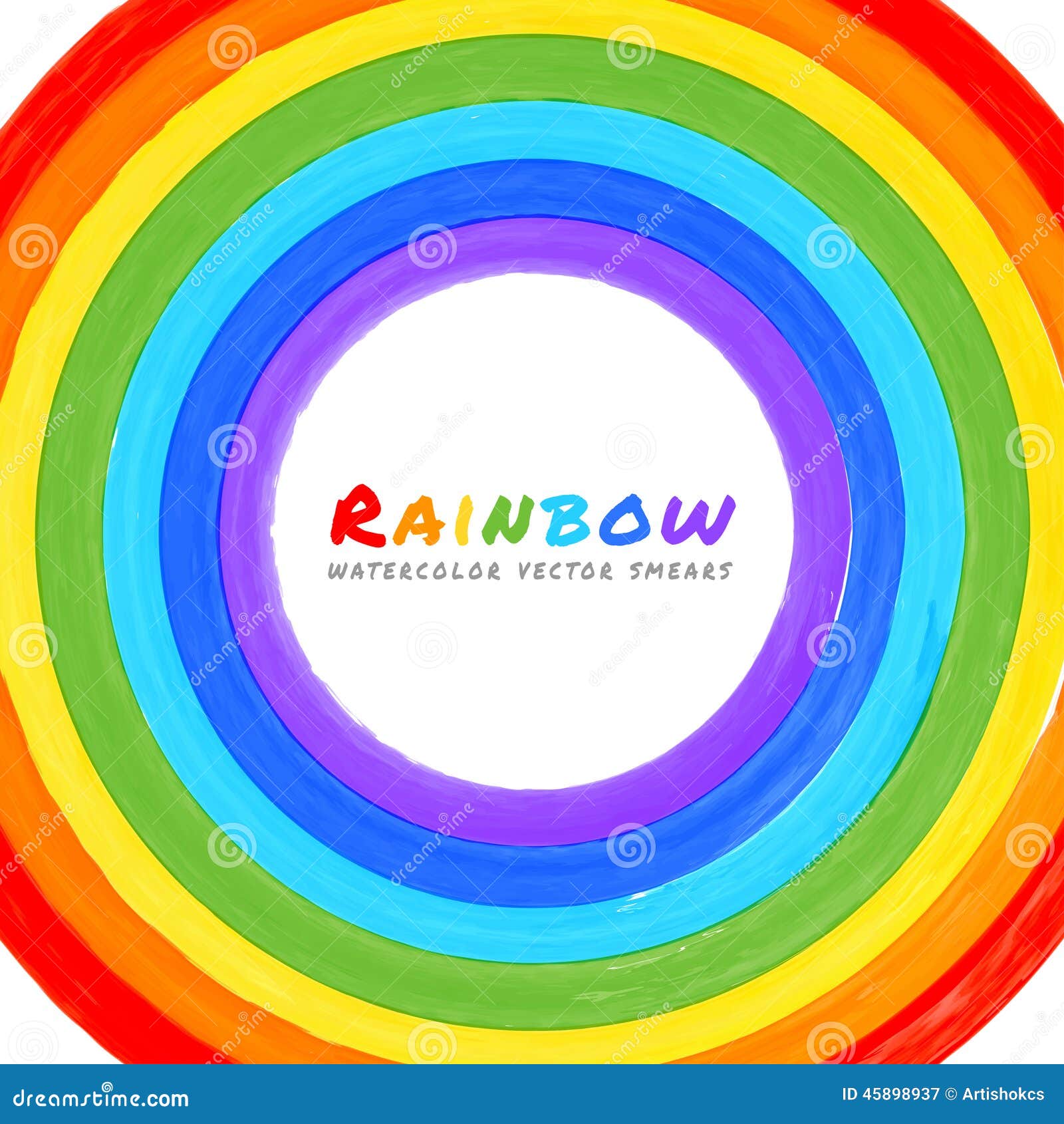 Rainbow Watercolor circle stock vector. Illustration of brush - 45898937