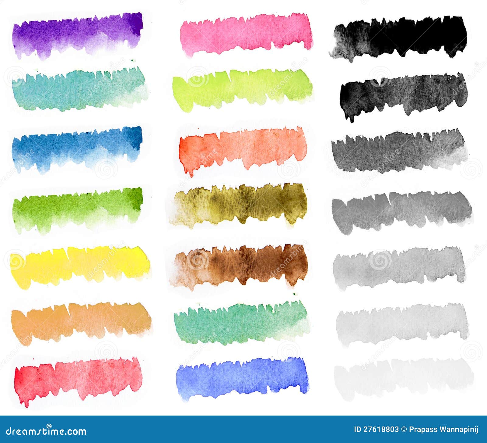 Rainbow Watercolor Paint Stripe Stock Image - Image of stroke, paint ...
