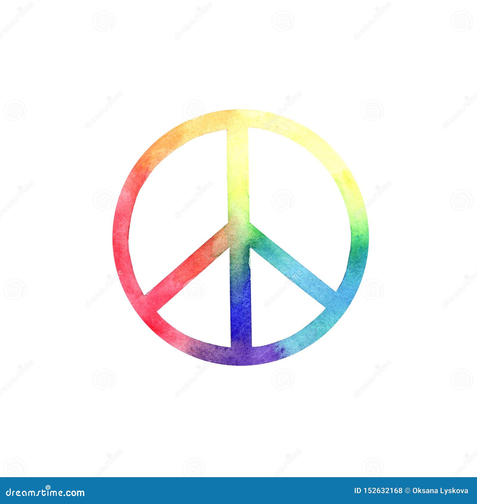 Watercolor Peace Rose. Hand Painted Vintage Flower With Leaves Isolated ...