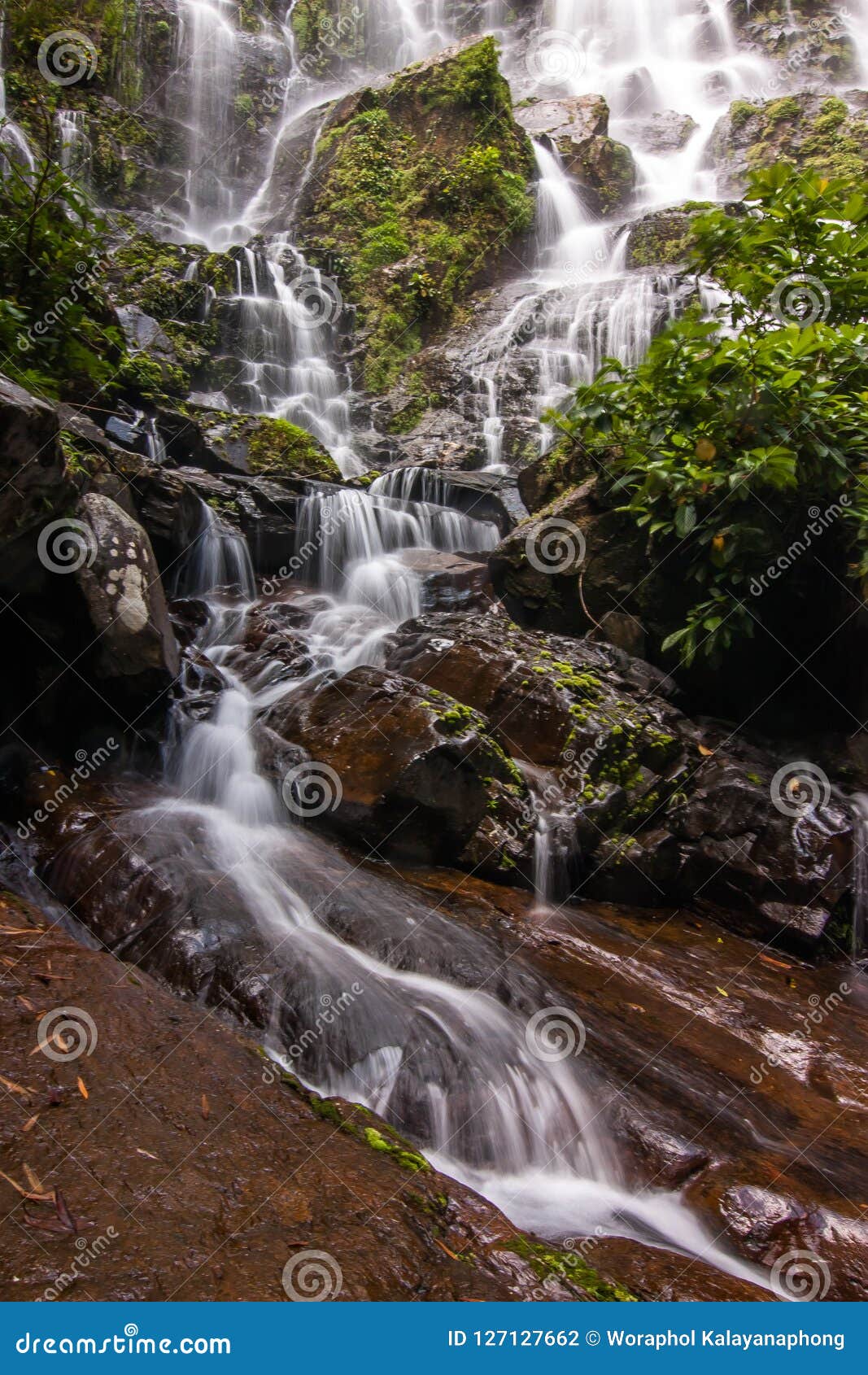 Waterfall thai stock photo. Image of teachings, north - 127127662