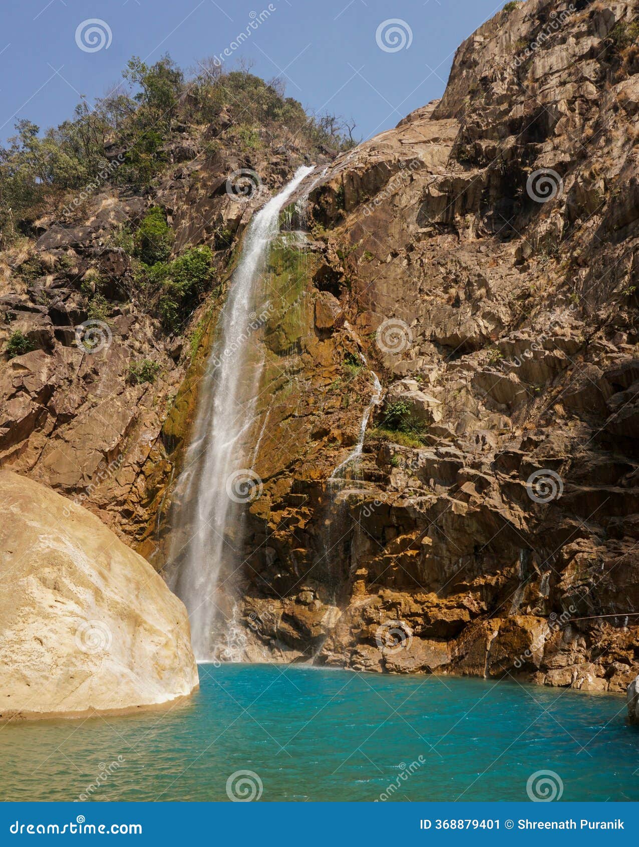 Rainbow Waterfall With Stars, Neon Gradient Light Blue Stock Image ...