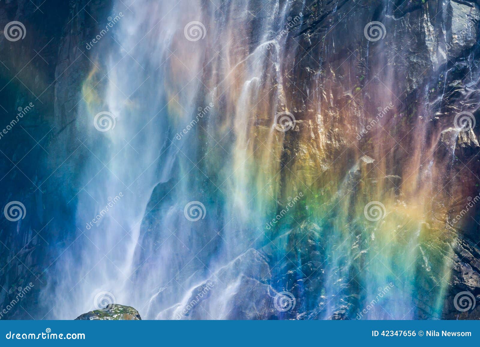 Rainbow waterfall stock photo. Image of rainbow, spring - 42347656