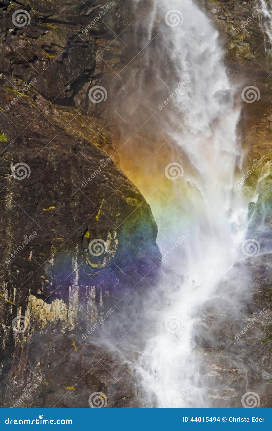 Rainbow at waterfall stock photo. Image of fine, colors - 44015494
