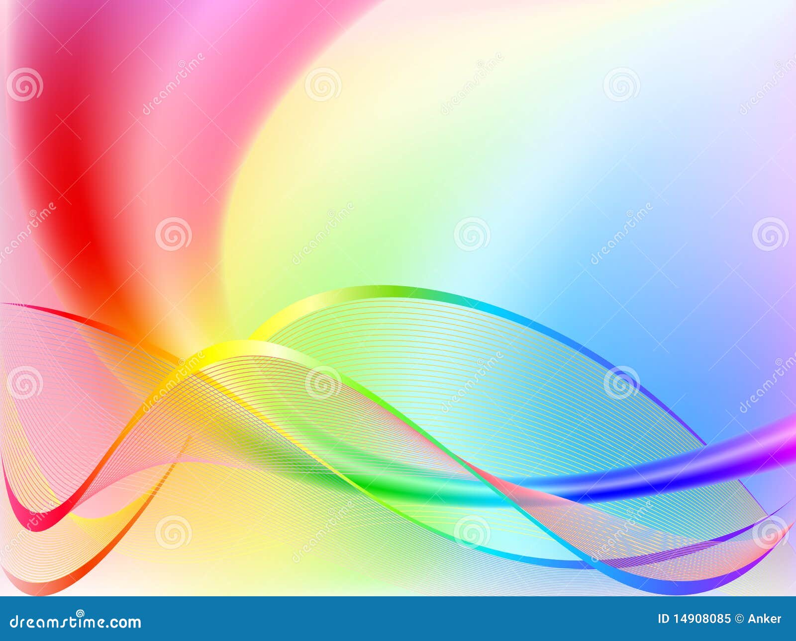 Rainbow wave background stock vector. Illustration of decoration - 14908085
