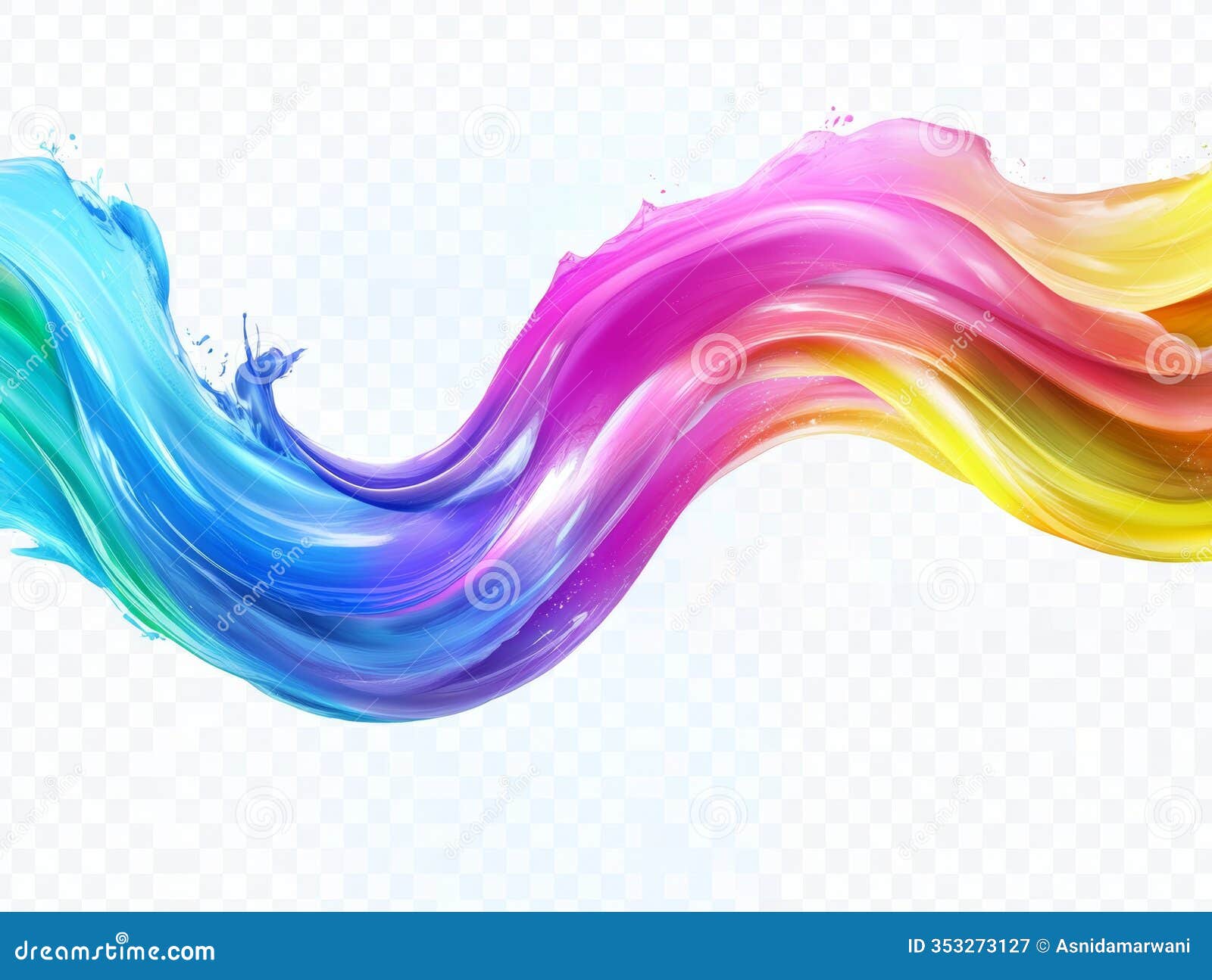 Rainbow Wave. Colorful Paint Splash. Isolated Design Element on the ...