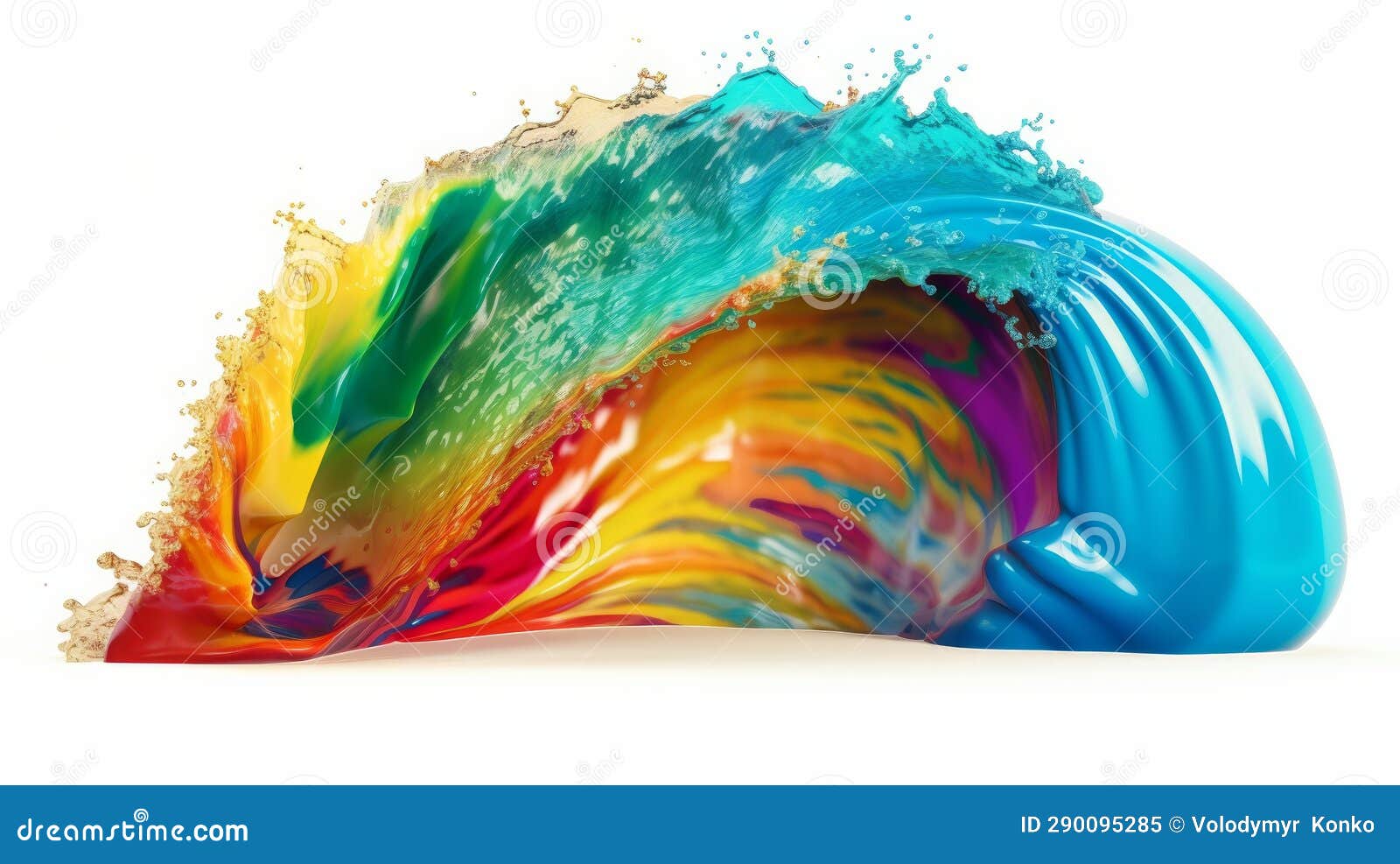 Rainbow Wave. Colorful Paint Splash. Isolated Design Element on White ...