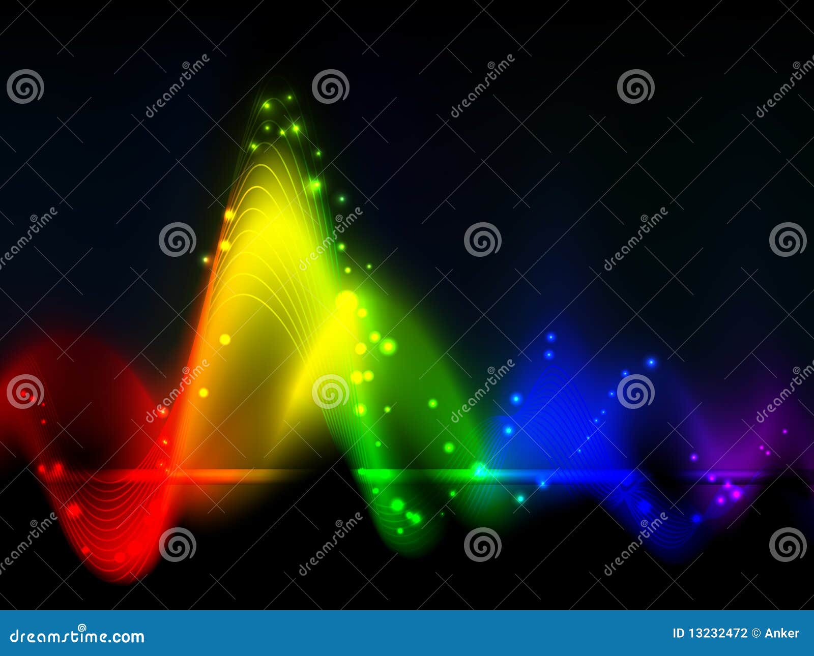 Rainbow wave fluctuations stock vector. Illustration of rainbow - 13232472