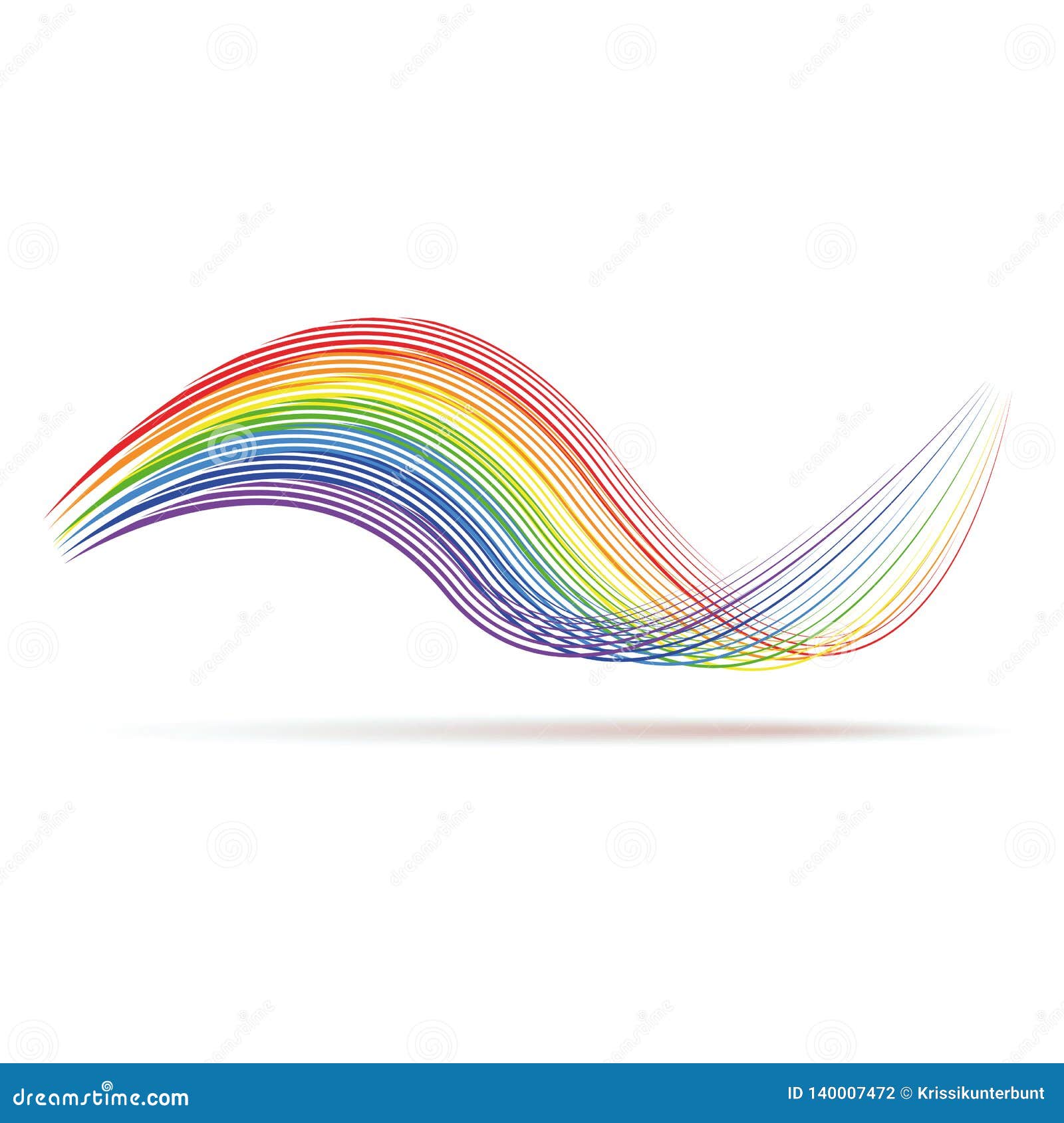 Rainbow Wave Isolated on White Background Stock Vector - Illustration ...