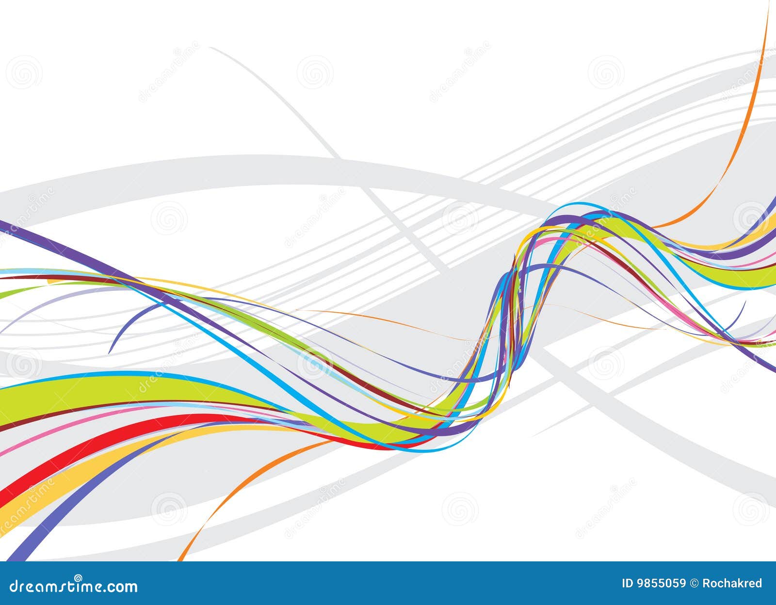 Rainbow Wave Line Background Stock Vector - Illustration of flowing ...