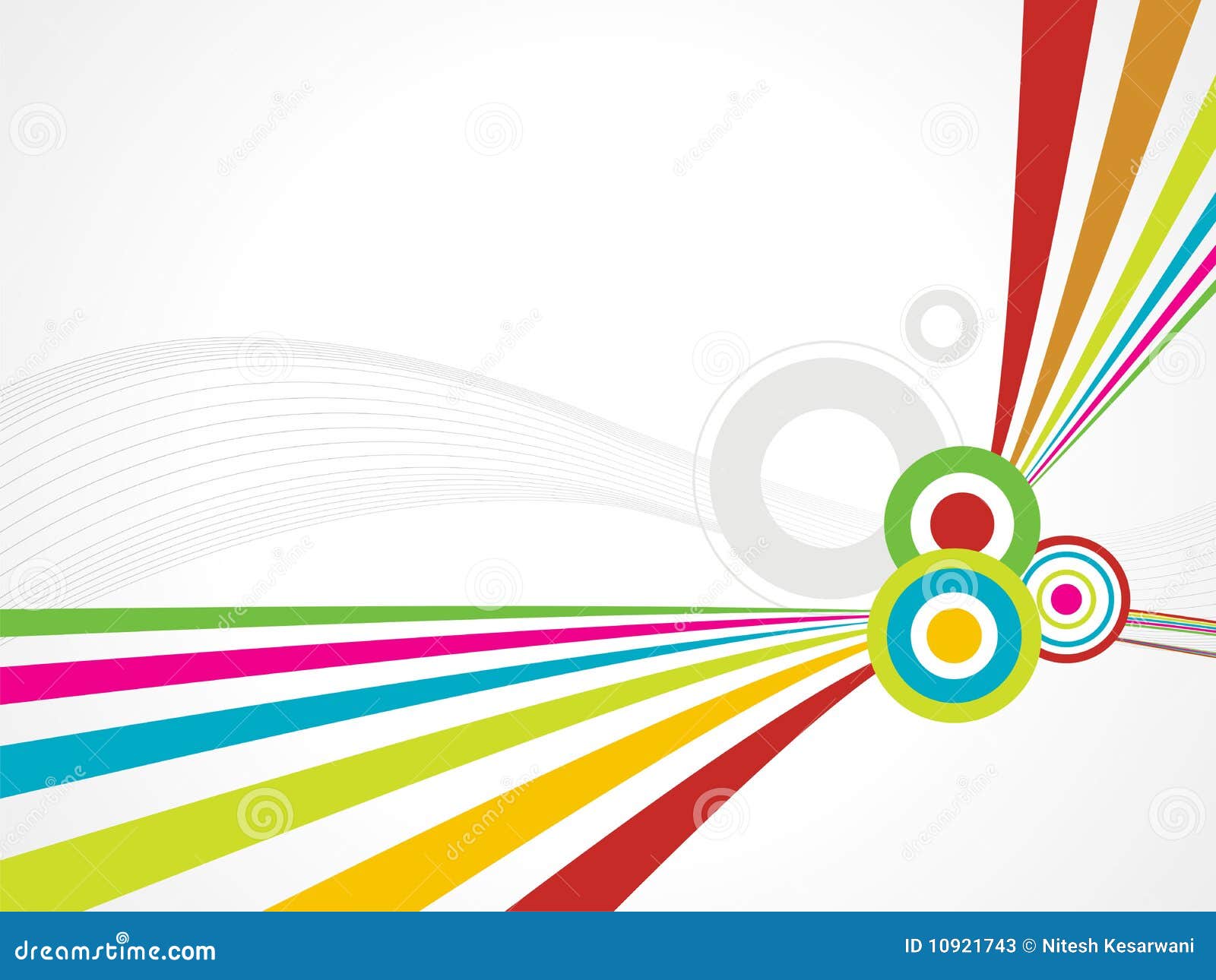 Rainbow Wave Line Background with Circle Stock Vector - Illustration of ...