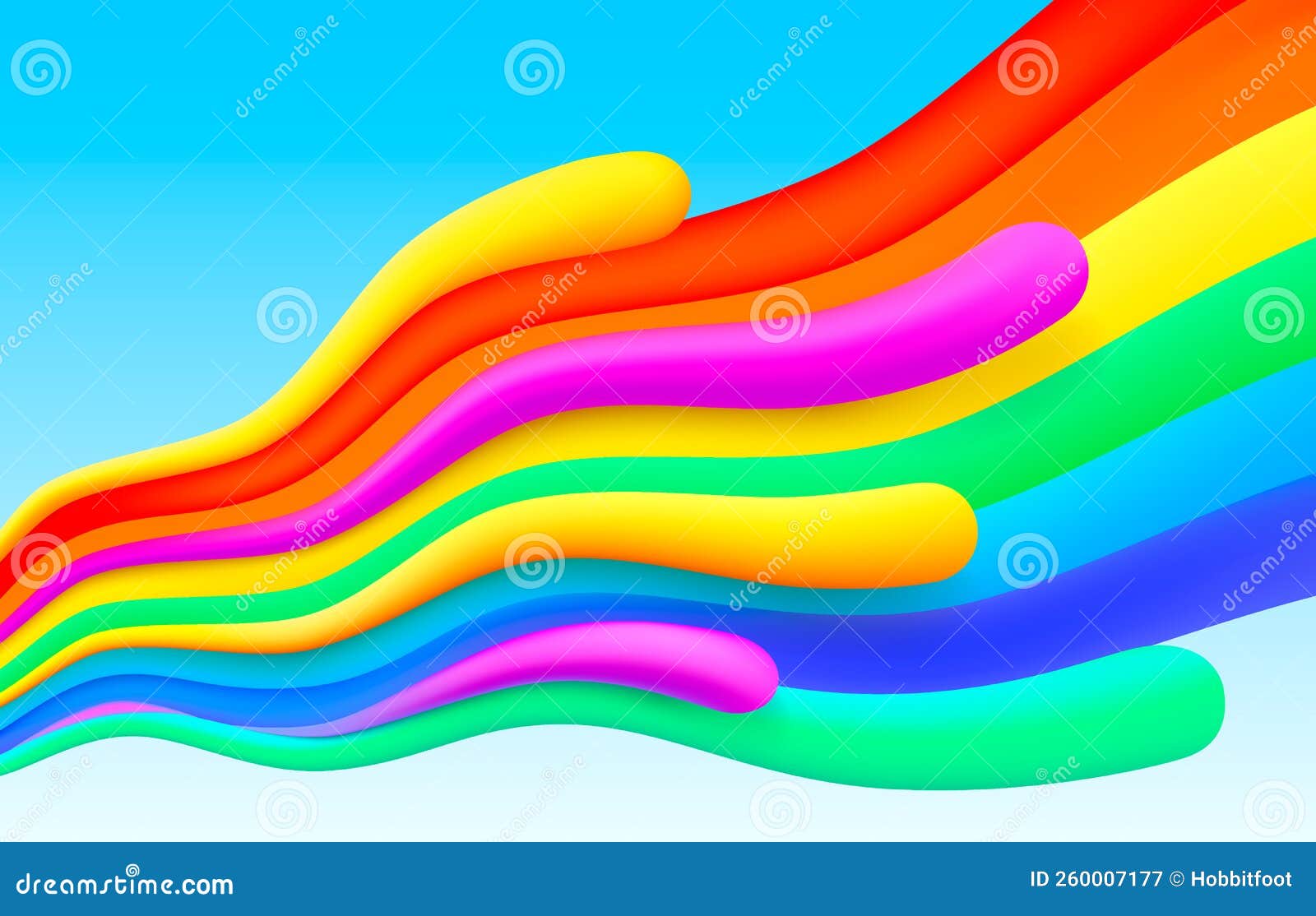 Rainbow Wave in the Sky, Art Banner. Vector Stock Vector - Illustration ...