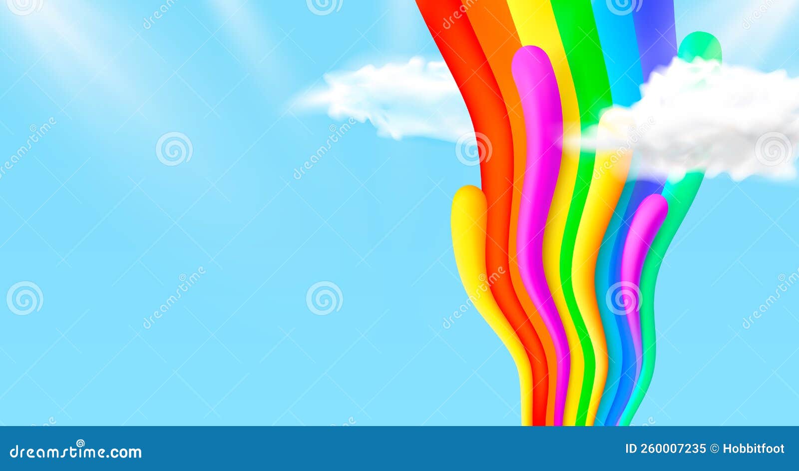 Rainbow Wave in the Sky, Art Banner. Vector Stock Vector - Illustration ...