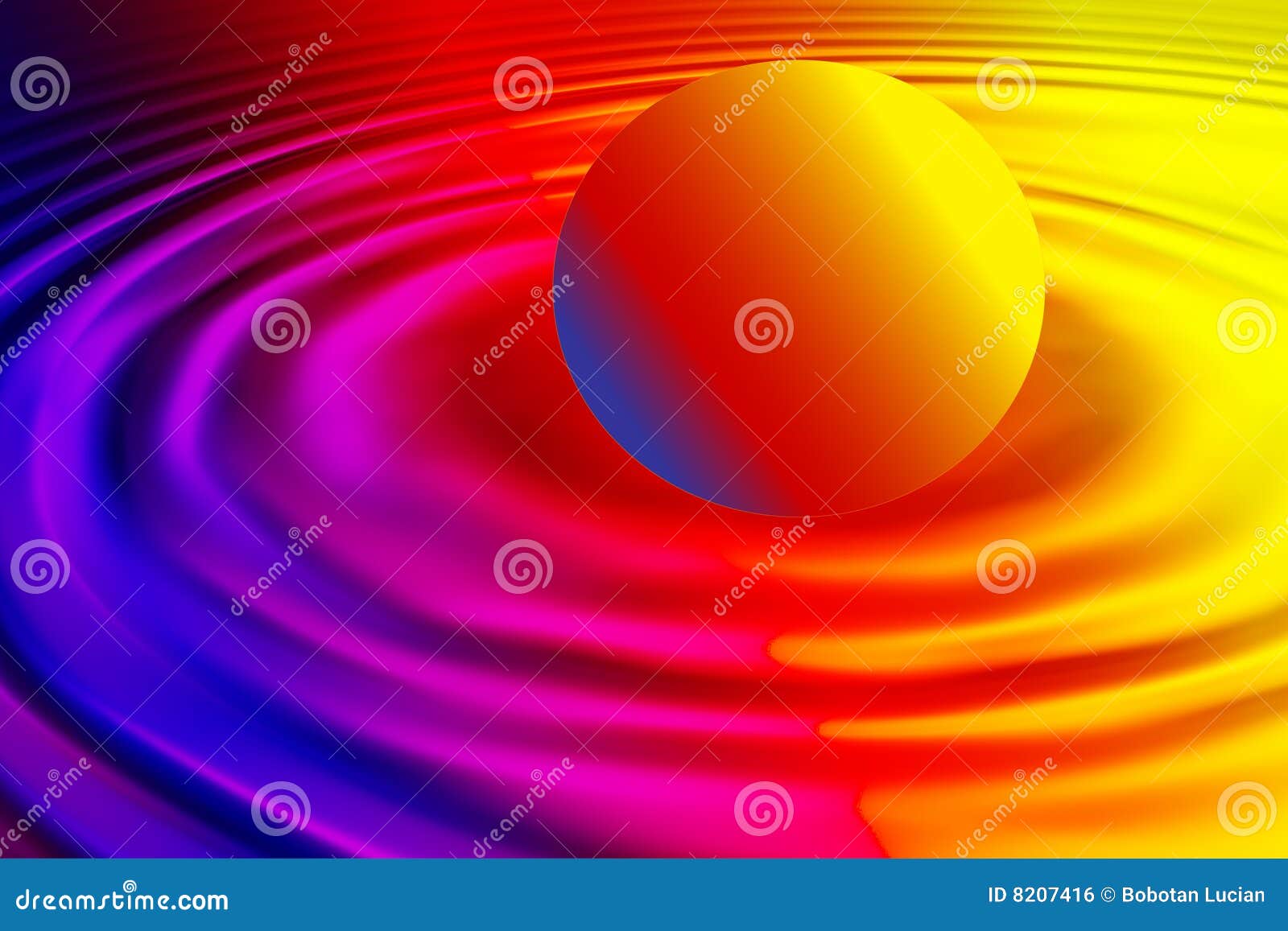 Rainbow waves with ball stock illustration. Illustration of globe - 8207416