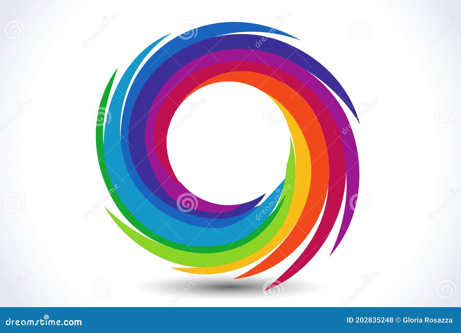 Set Of Spiral, Swooshes. 9 Different Version. Cartoon Vector ...