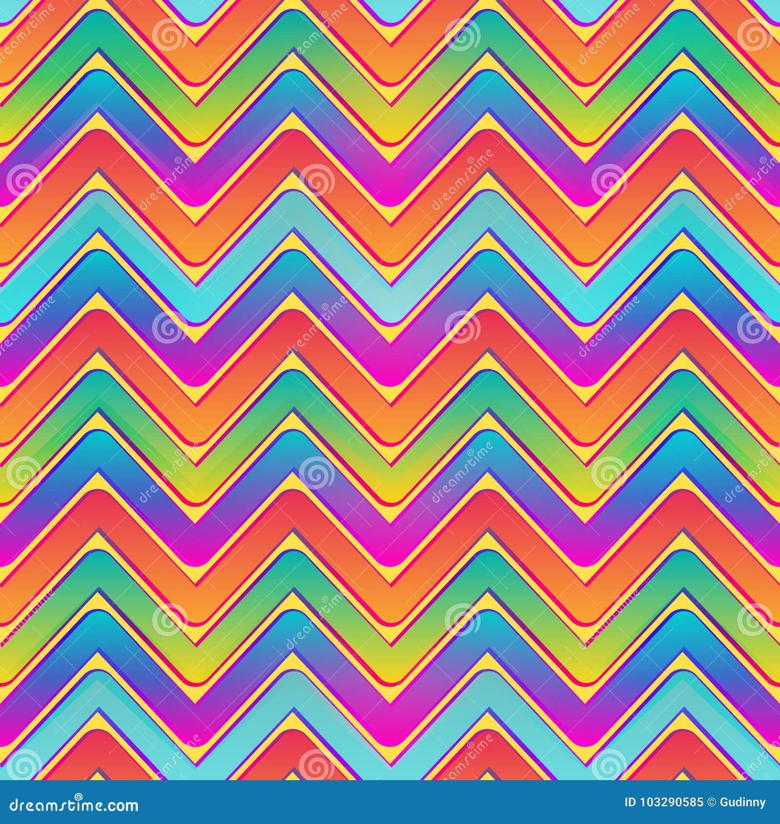 Rainbow Waves Seamless Pattern Stock Vector - Illustration of blue ...