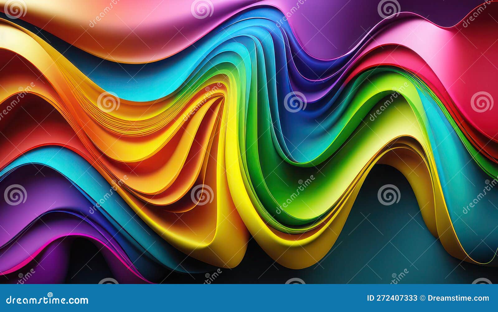 Rainbow Wavy Satin Background Design Stock Illustration - Illustration ...