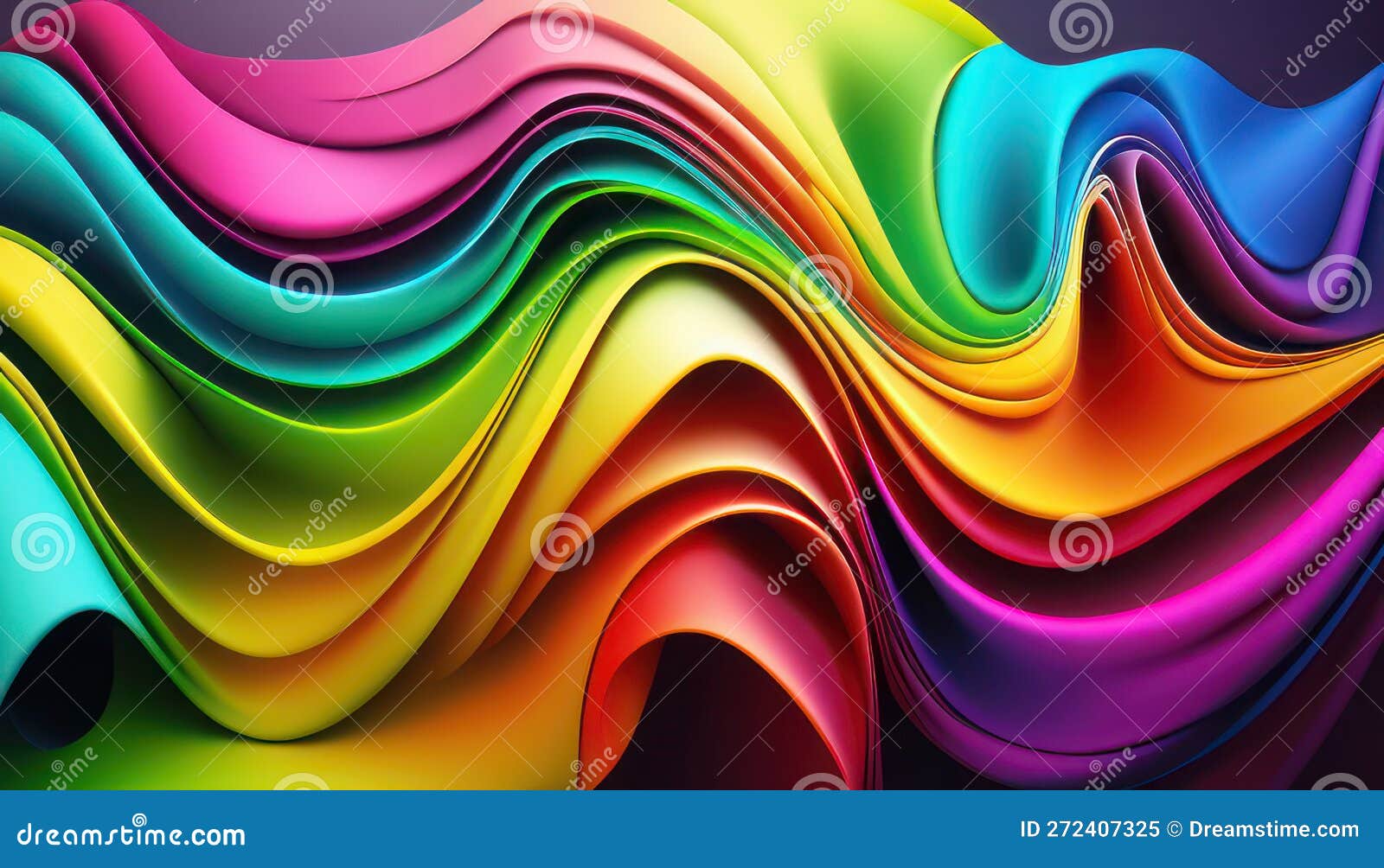 Rainbow Wavy Satin Background Design Stock Illustration - Illustration ...